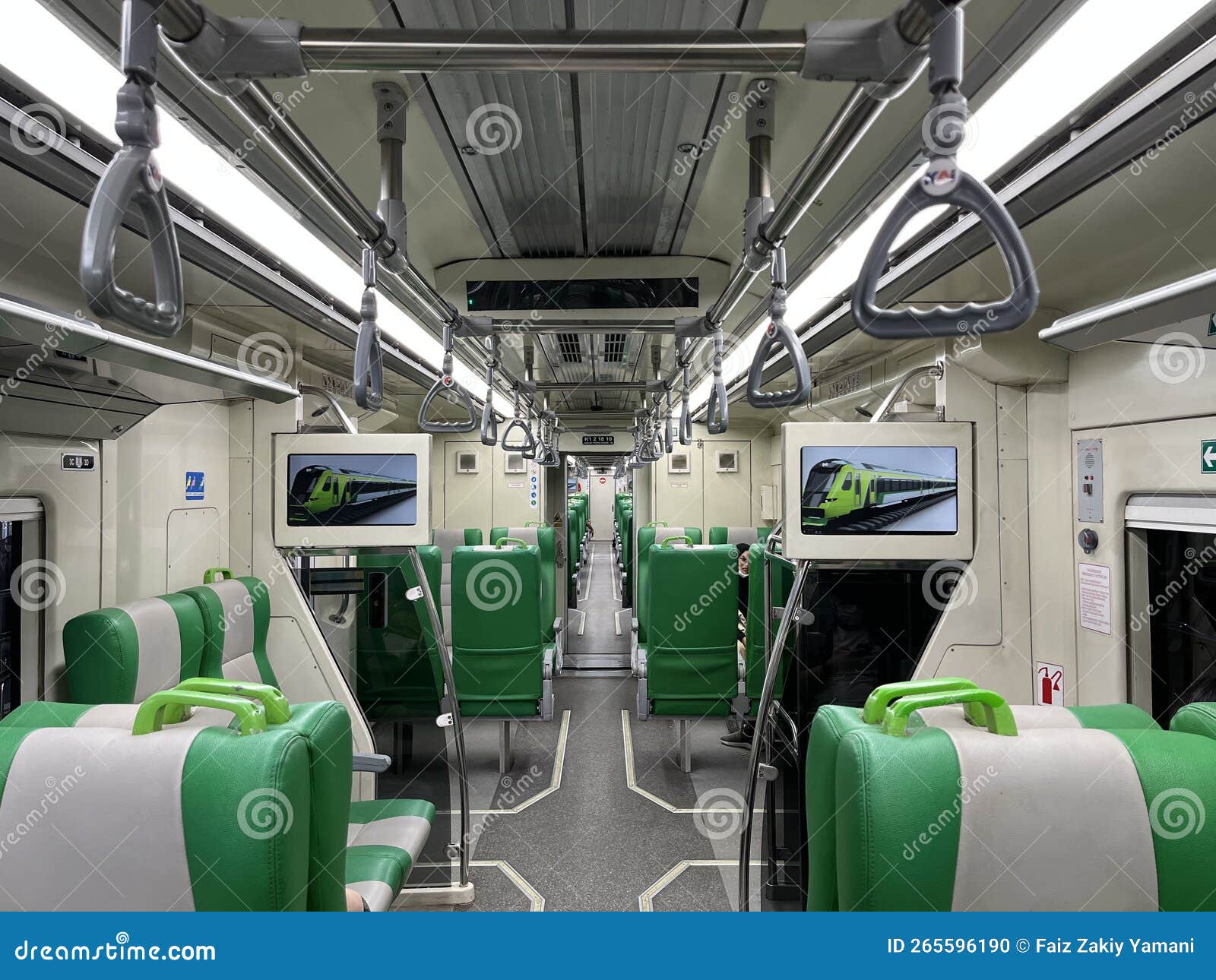 Interior of a Passenger Train Car Featuring Rows of Seats Stock Photo ...