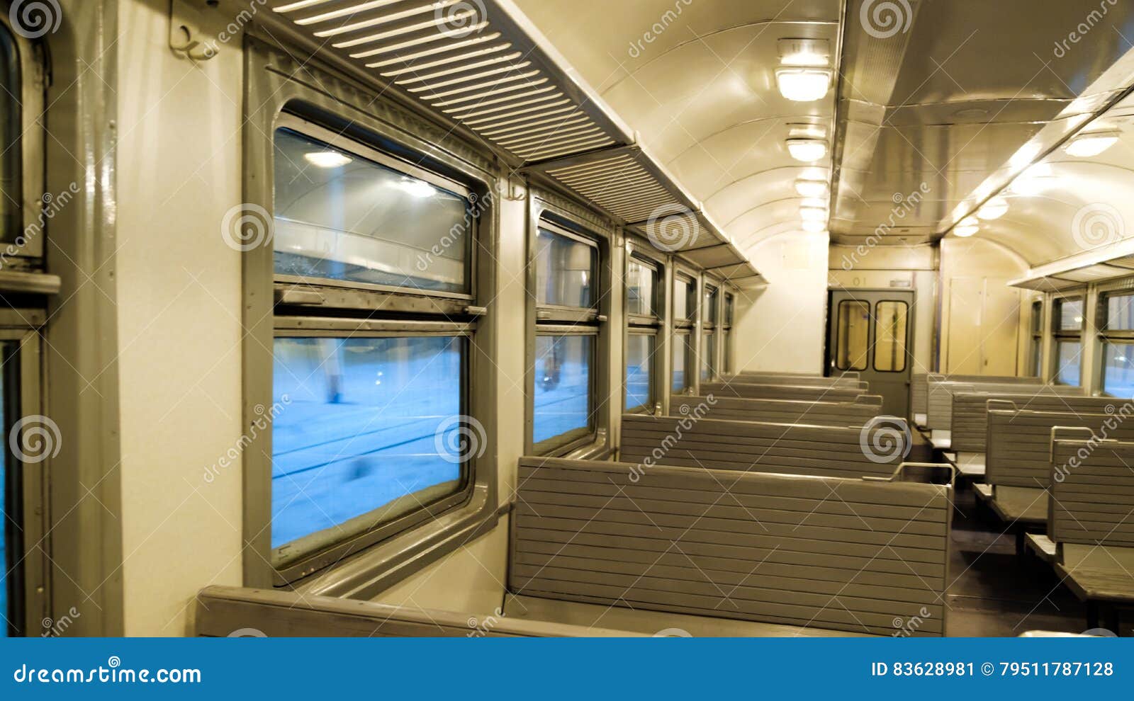 The Interior of a Passenger Train with Empty Seats Stock Image - Image ...