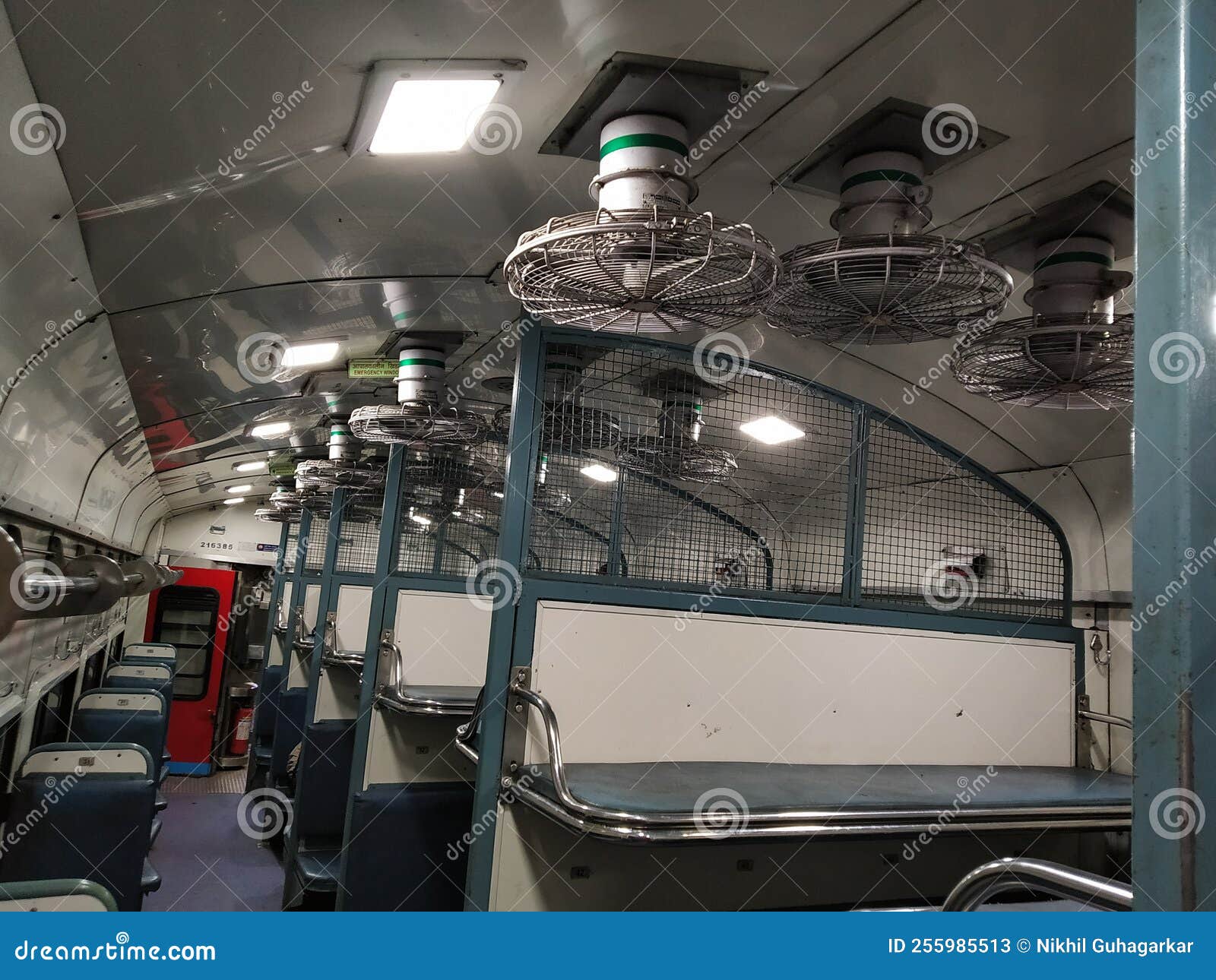 Interior in Passenger Train of Indian Railways Stock Image - Image of ...