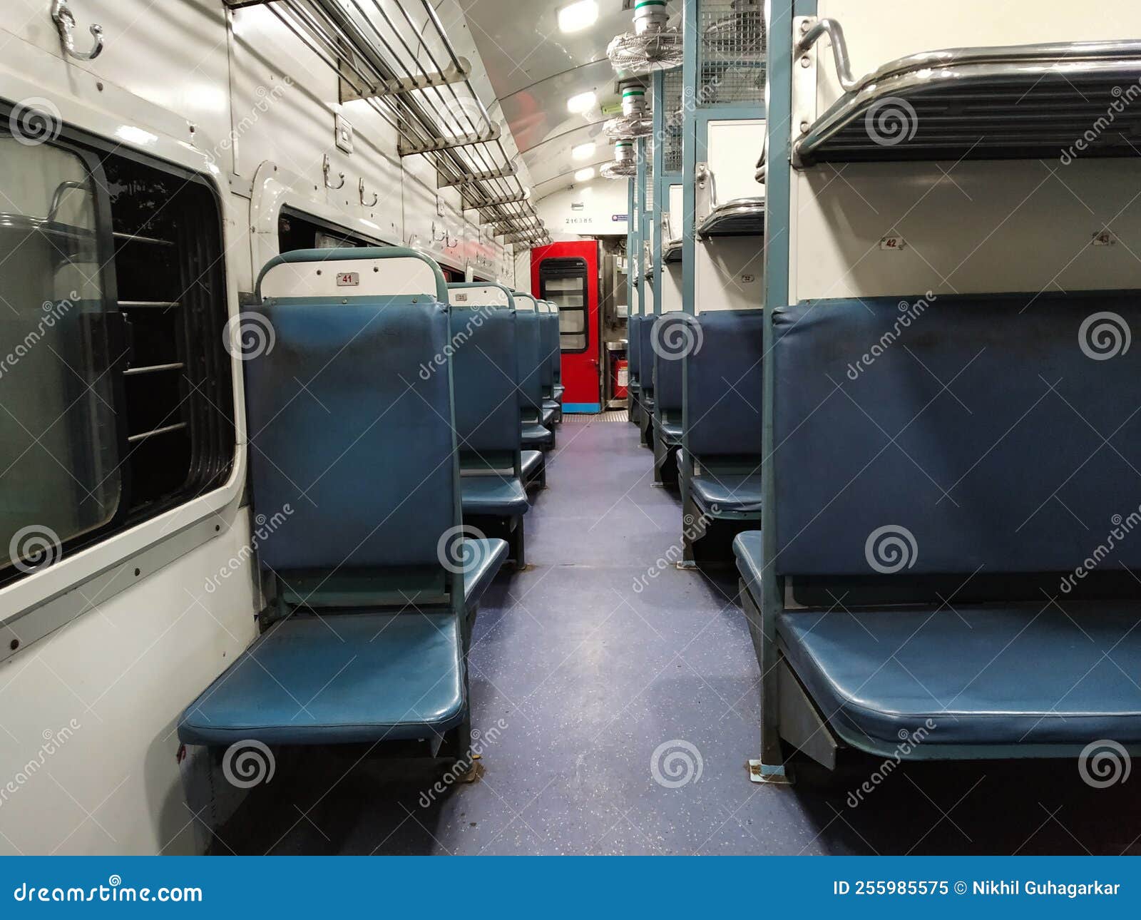 Interior in Passenger Train of Indian Railways Stock Image - Image of ...