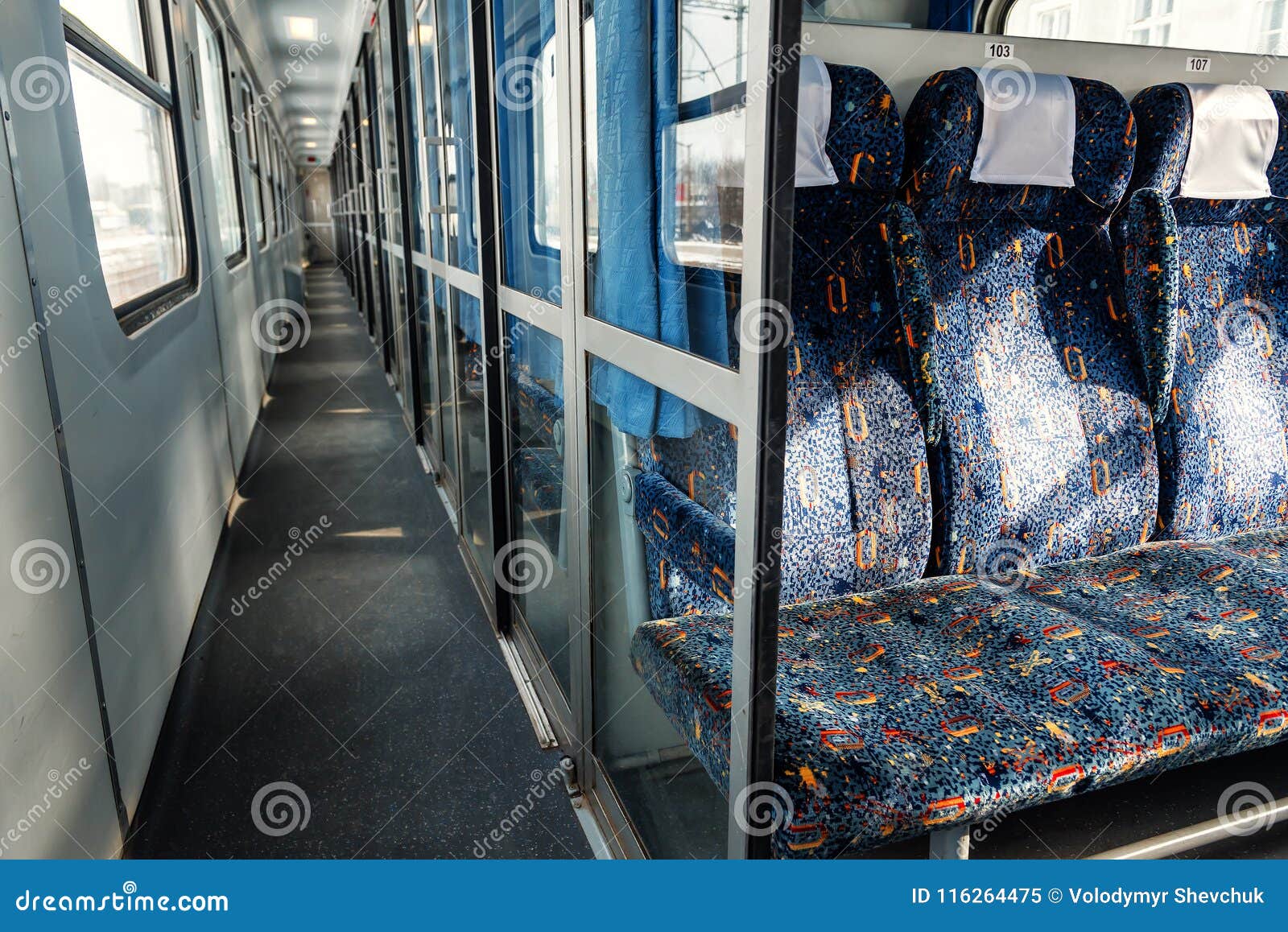 Interior of a train vagon stock image. Image of design - 116264475