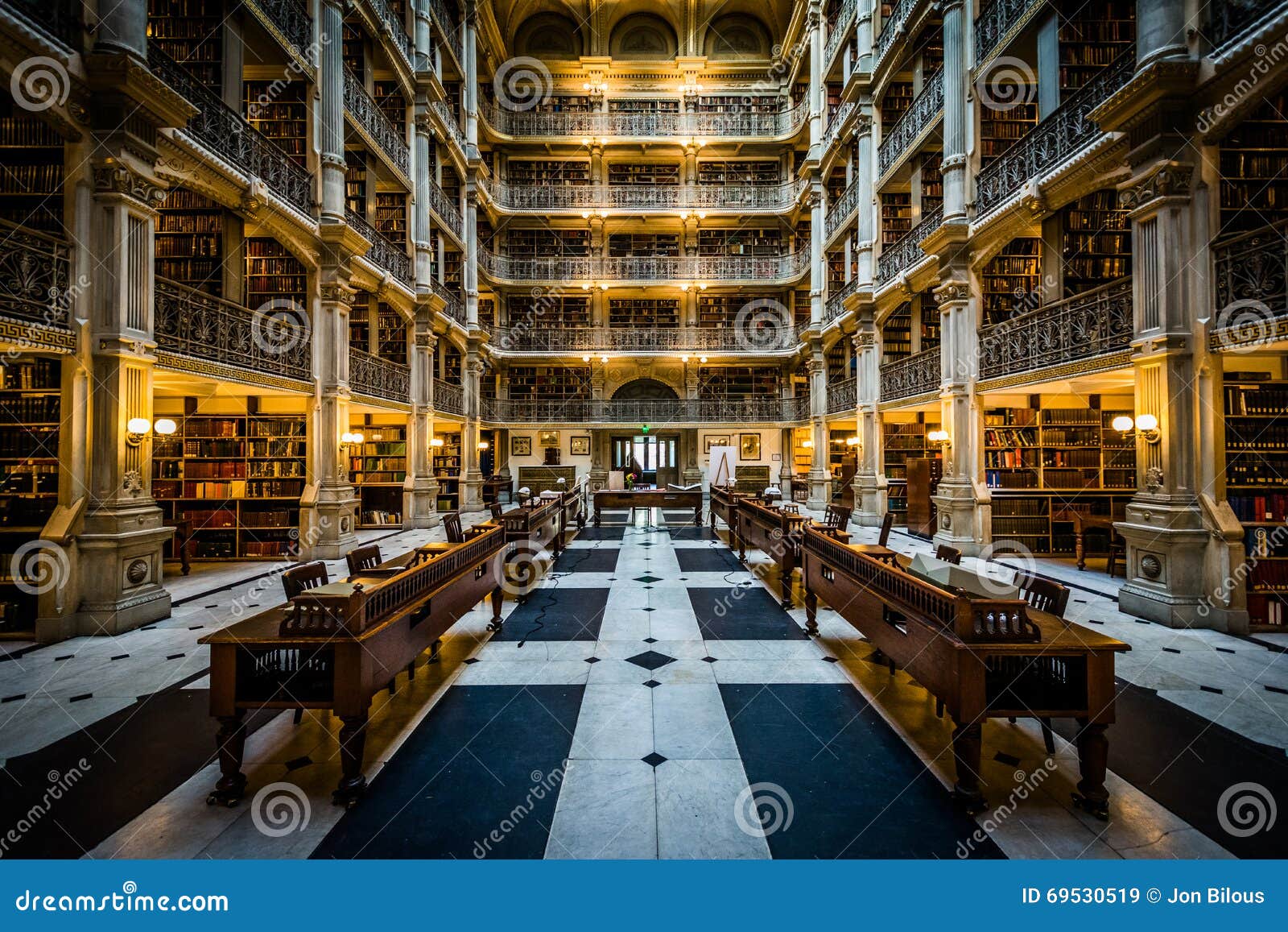 The Interior of the Peabody Library, in Mount Vernon, Baltimore ...