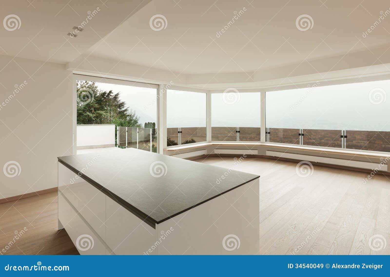 Interior, Penthouse Totally Empty Stock Image - Image of indoor ...