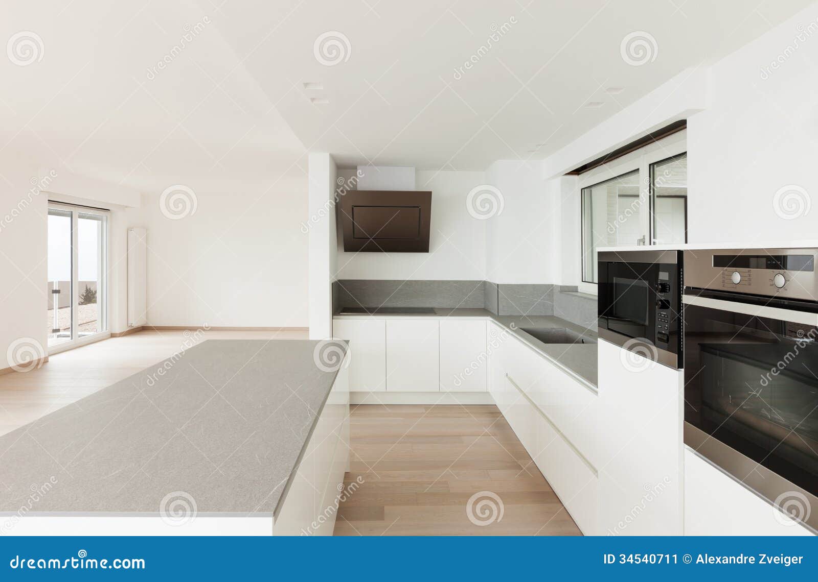 Interior, Penthouse Totally Empty Stock Image - Image of open, room ...