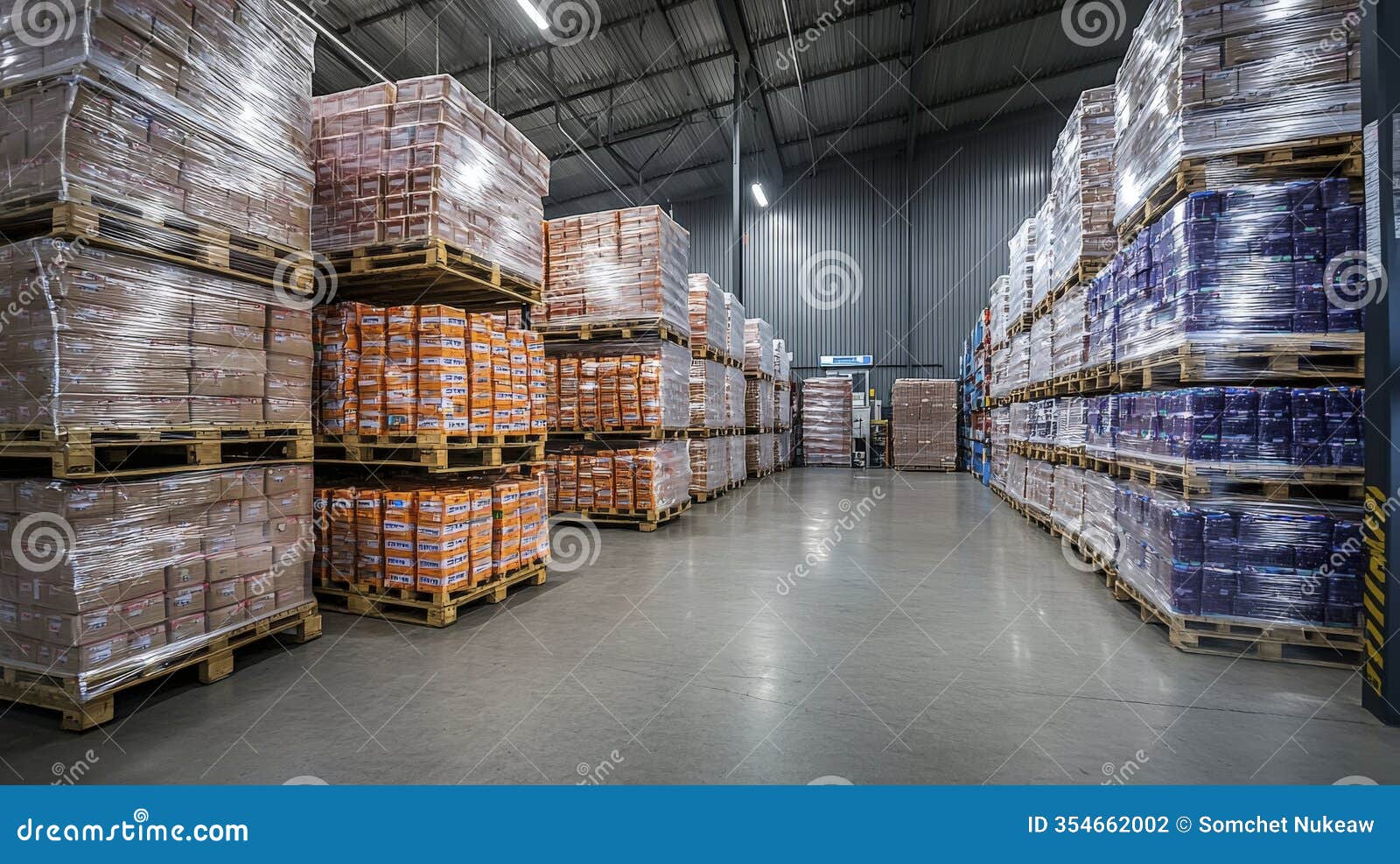Interior Perspective of Efficient Industrial Warehouse Bulk Wholesale ...
