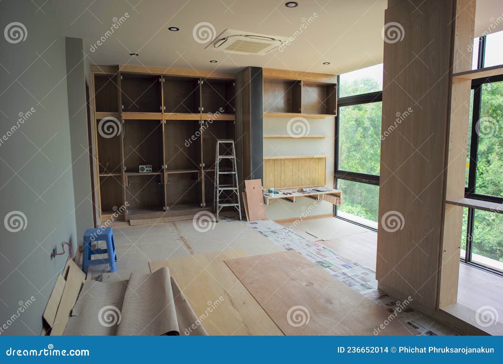 Interior Perspective of Room Under Installation in the House Under ...