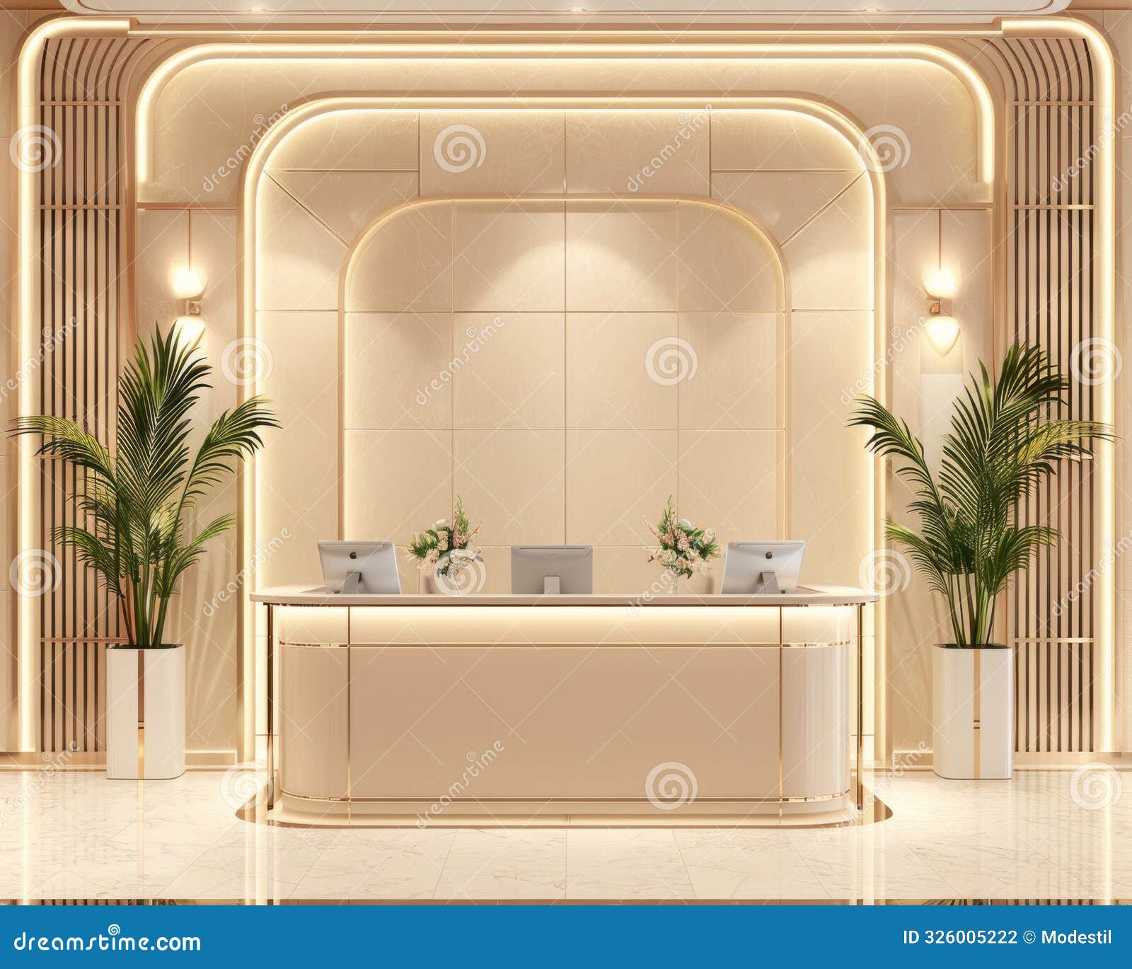 Interior Photo of a Counter in a Building Stock Illustration ...