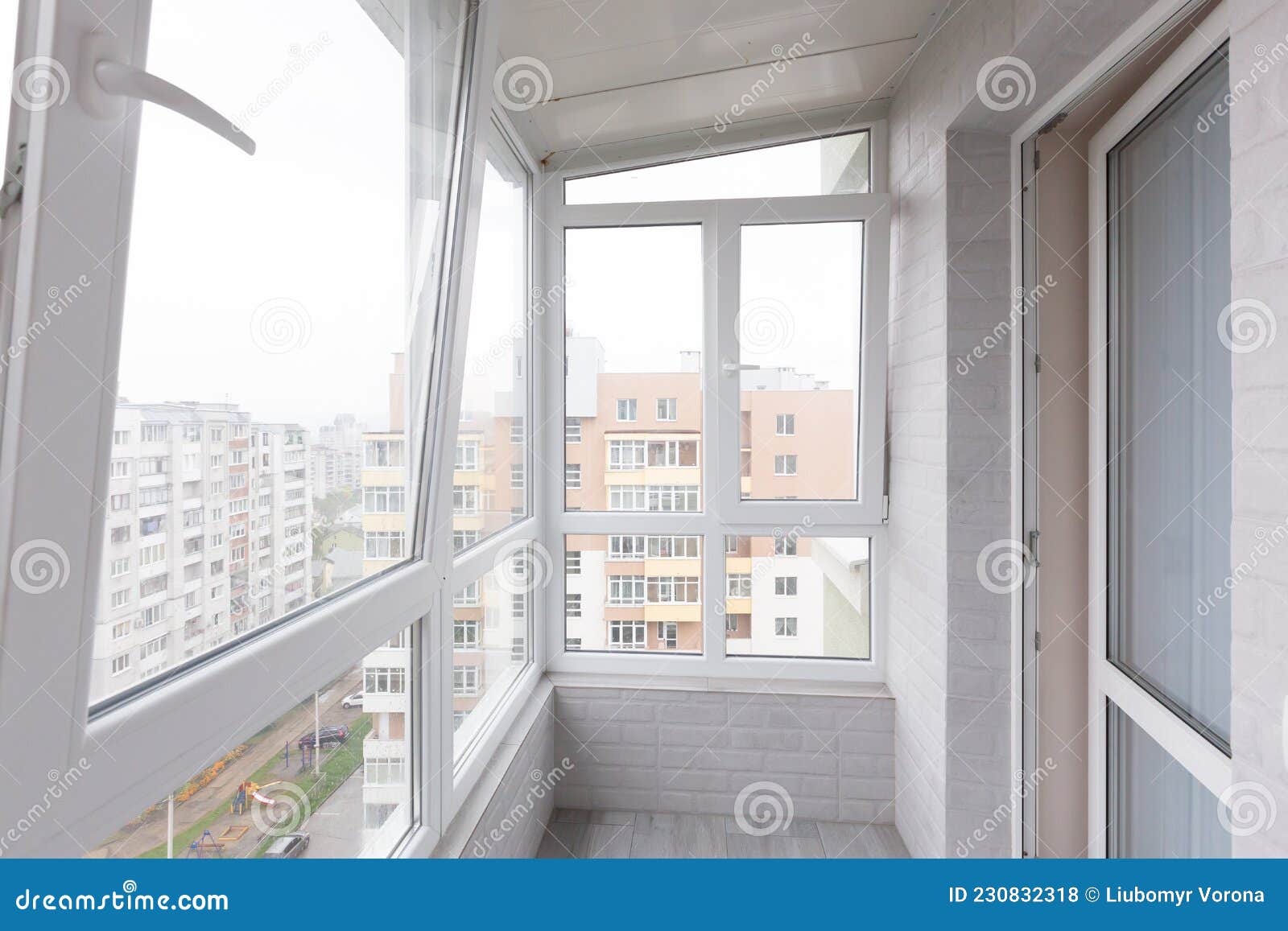 Interior Photo of an Empty Balcony in an Apartment Stock Photo - Image ...