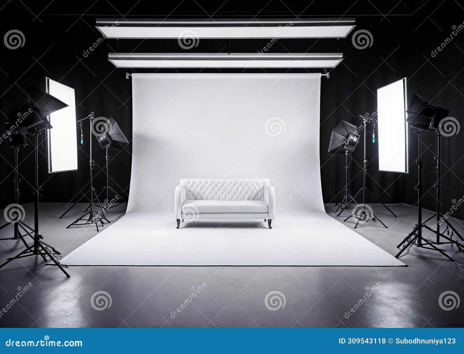 Interior of a Photo Studio with Professional Lighting Equipment and ...