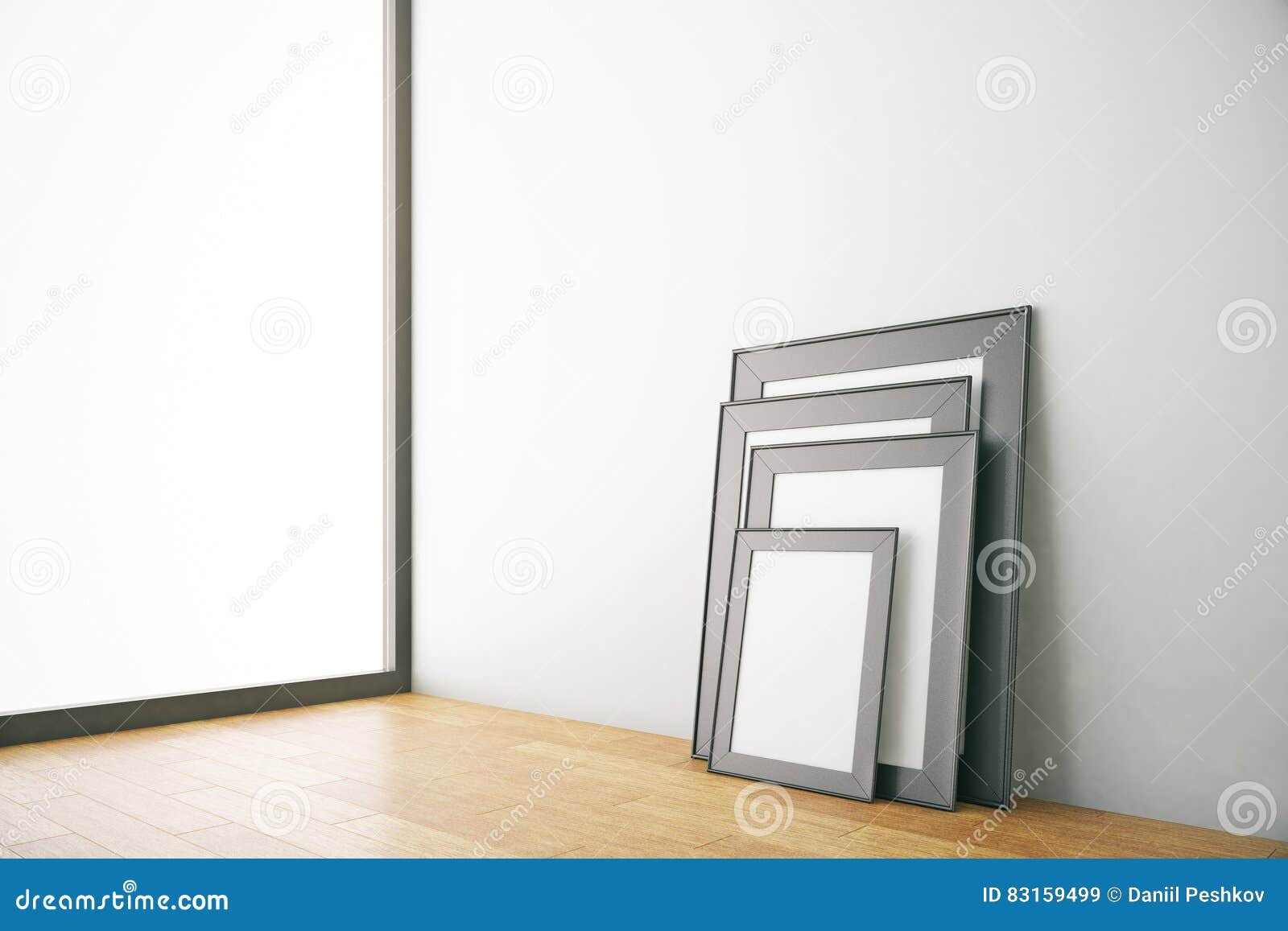 Interior with Picture Frames Stock Illustration - Illustration of ...