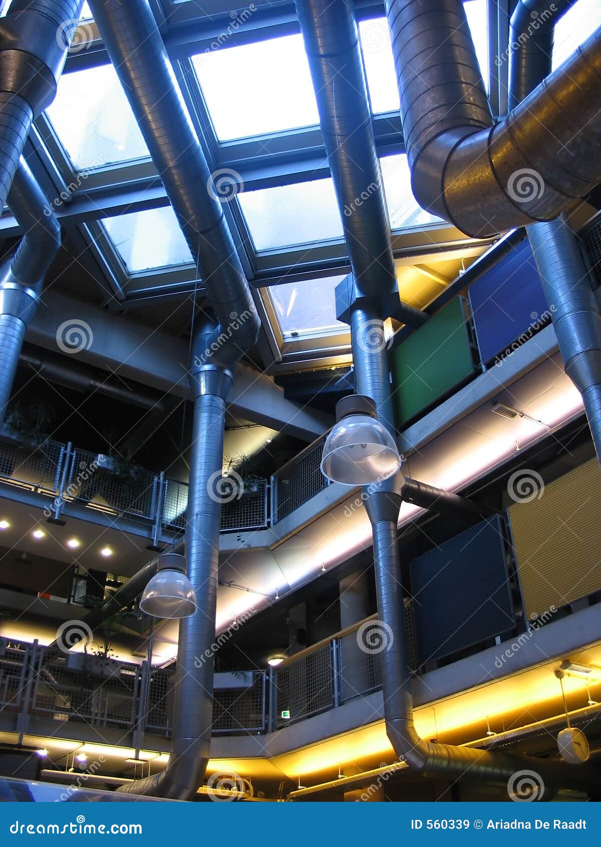 Interior with pipelines stock image. Image of city, levels - 560339