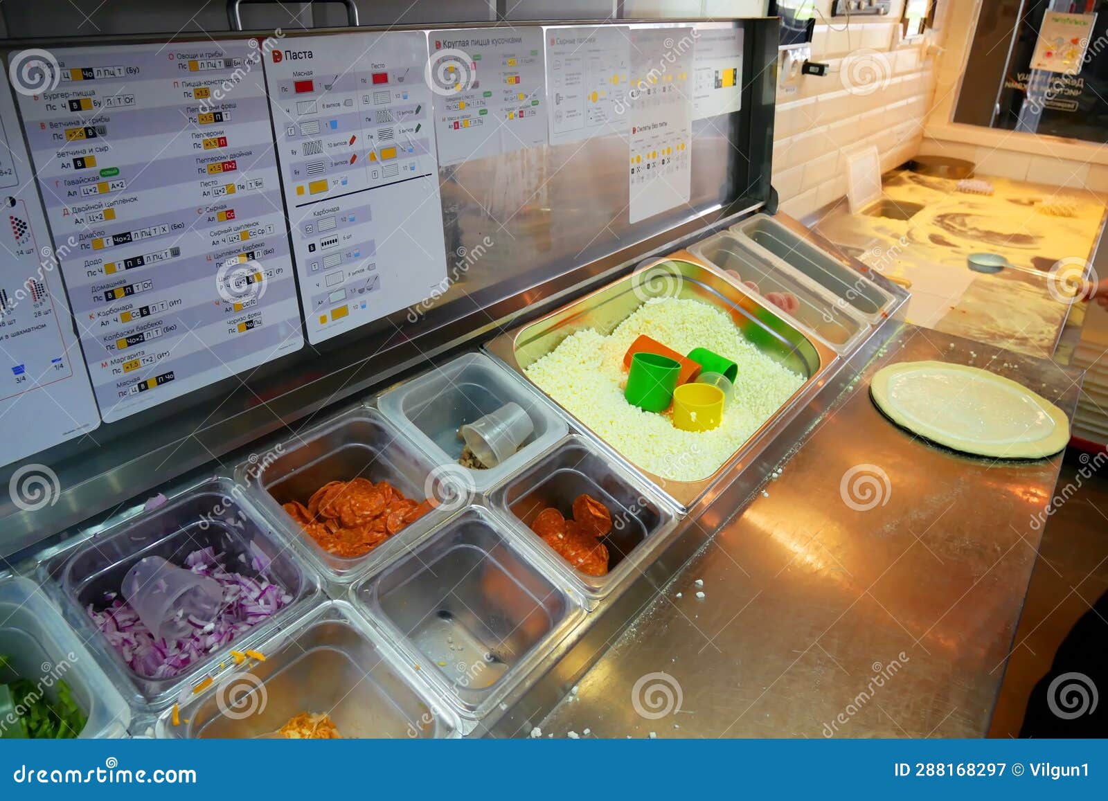 The Interior of the Pizzeria Inside the Kitchen. Pizza Restaurant ...