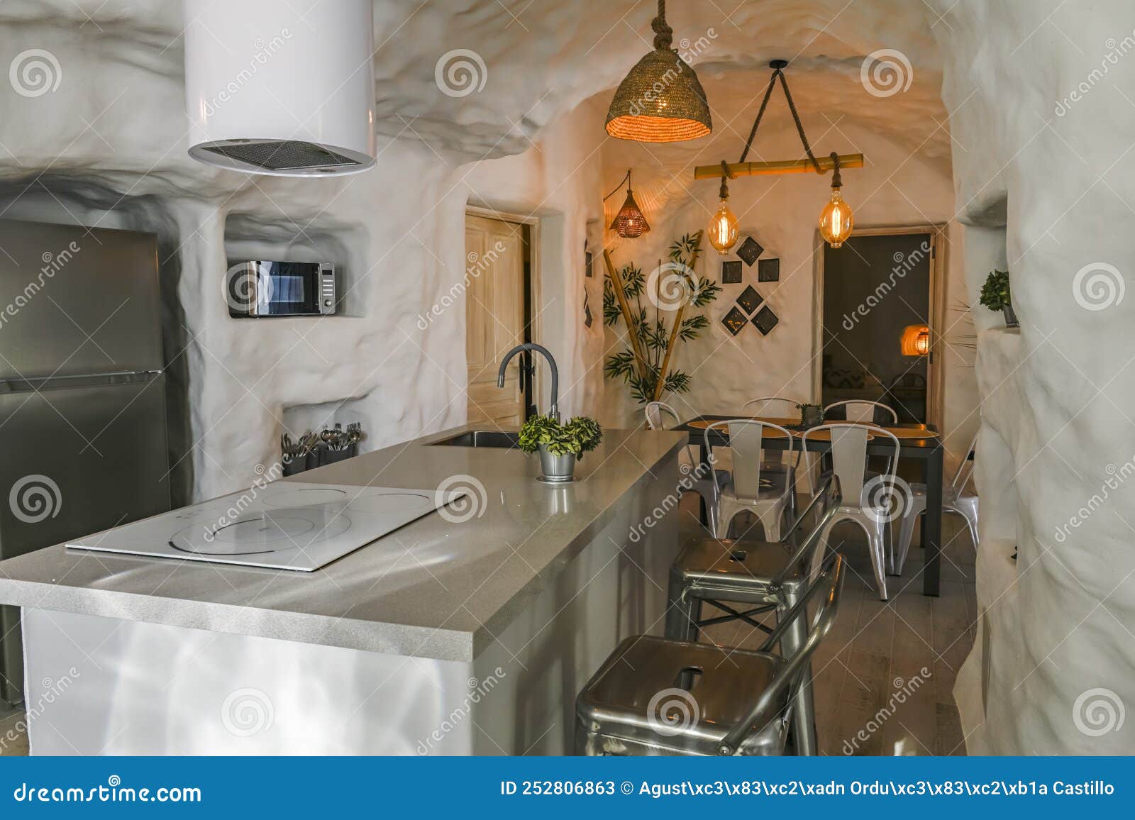Interior Plan of a Modern Cave for Rural Tourism. Stock Image - Image ...