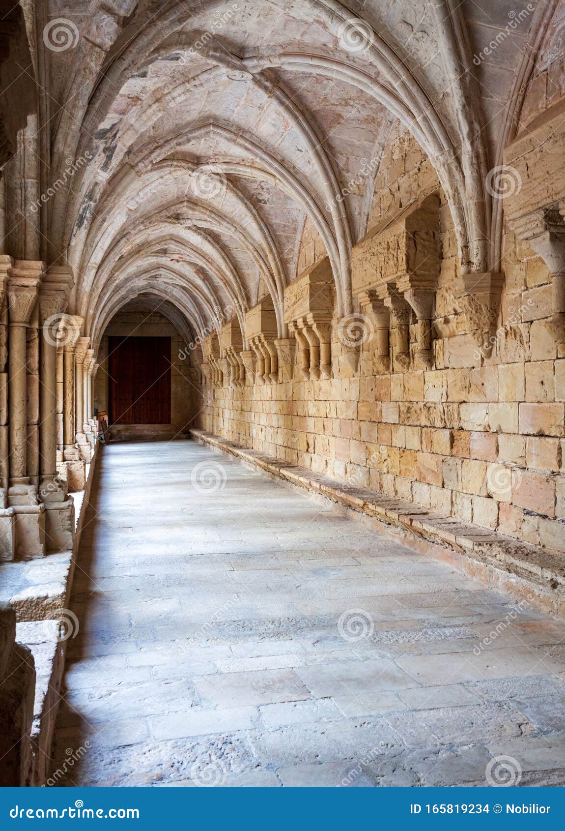 Interior of Poblet Cloister Stock Photo - Image of cathedral, faith ...