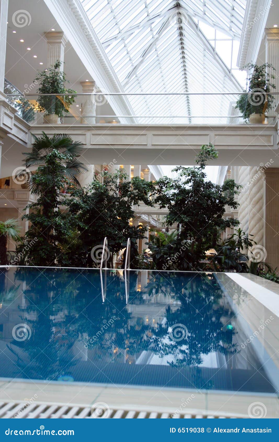 Interior with pool stock photo. Image of palm, hotel, line - 6519038