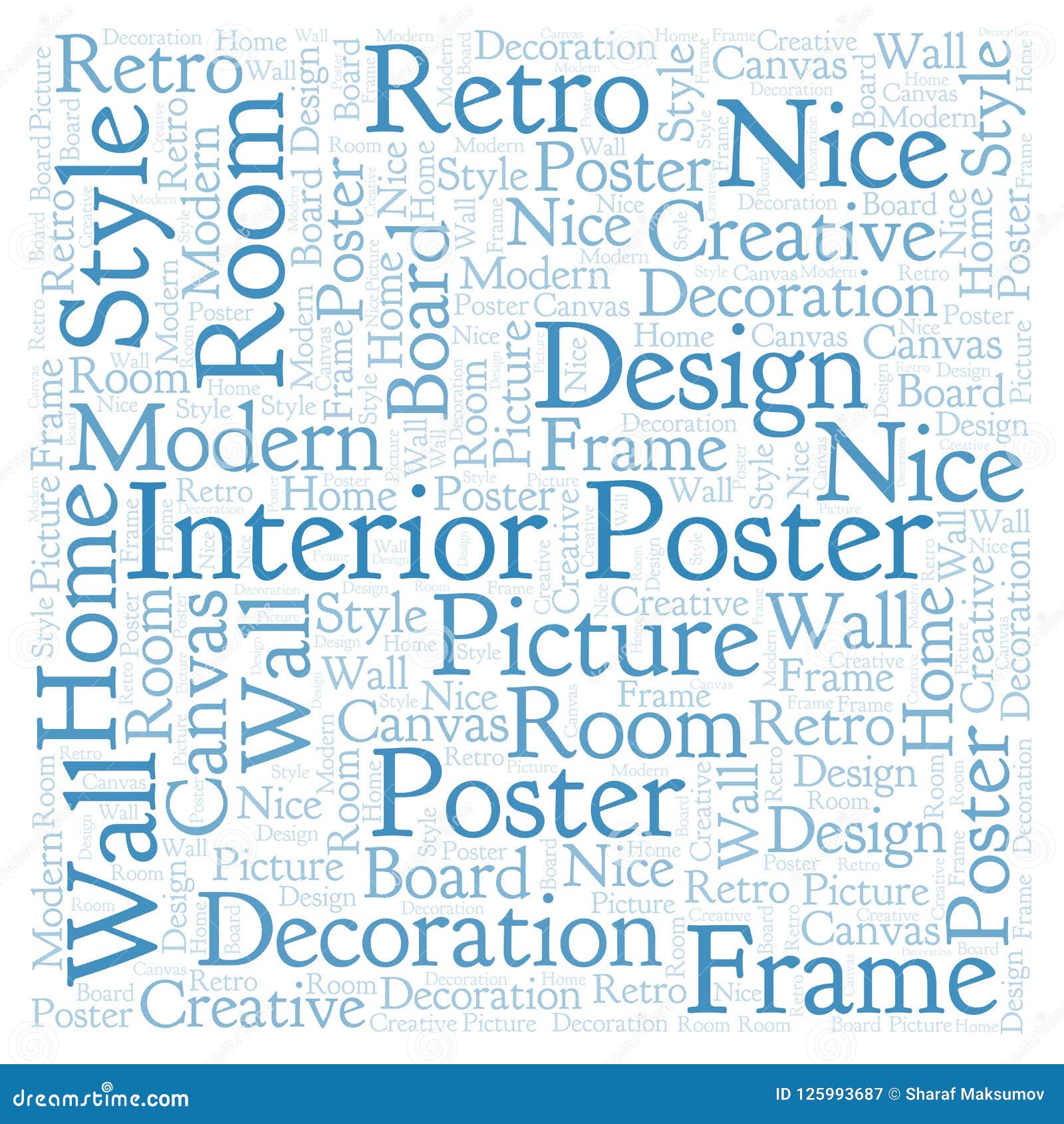 Interior Poster Word Cloud. Stock Illustration - Illustration of canvas ...