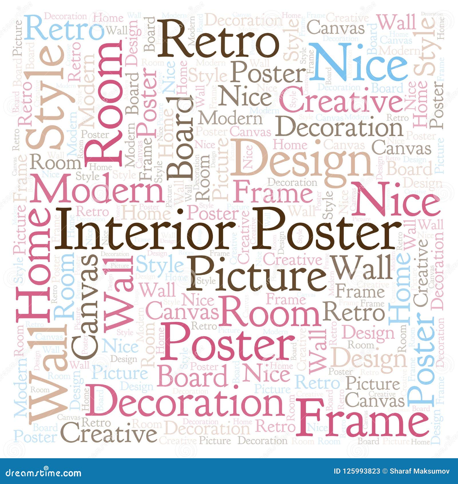 Interior Poster Word Cloud. Stock Illustration - Illustration of ...