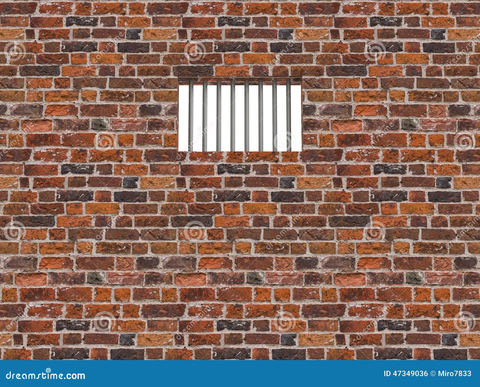 The Interior of the Prison Cell, Barred Window Stock Illustration ...
