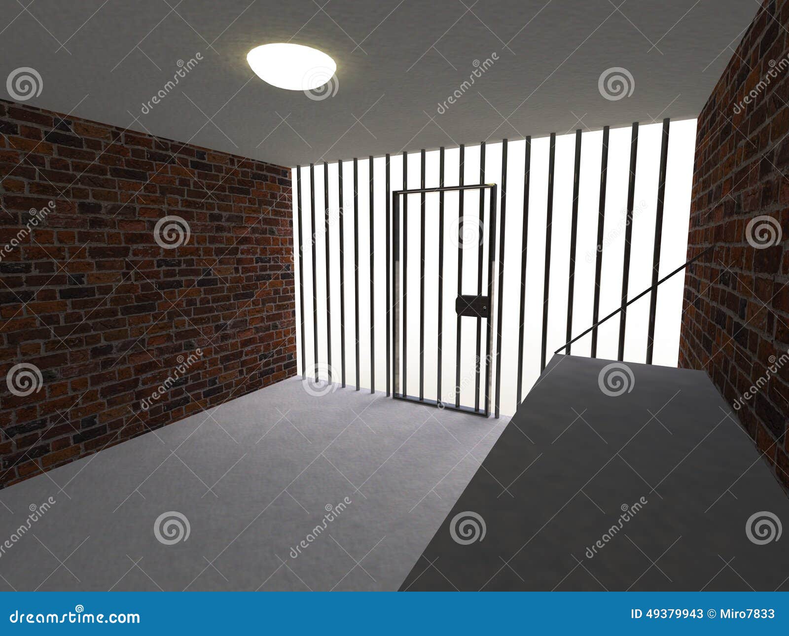 The Interior of the Prison Cell Stock Illustration - Illustration of ...