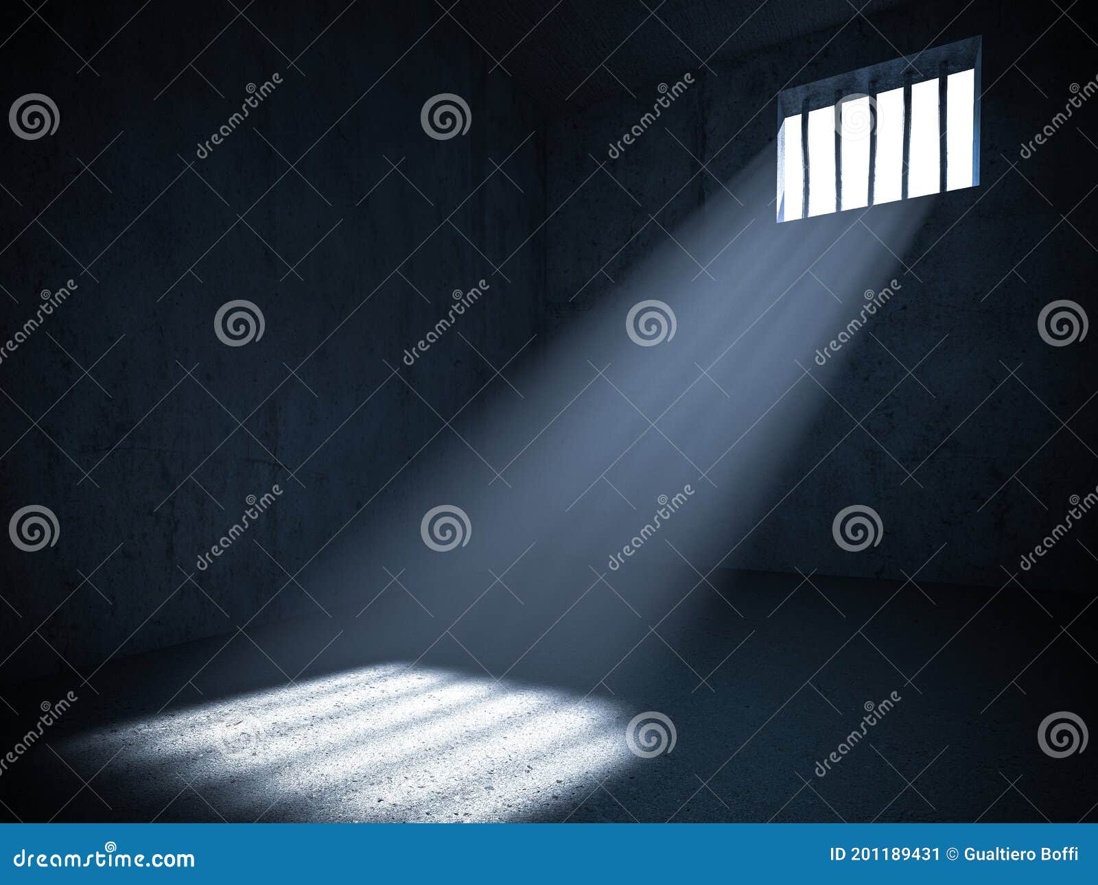 Interior Of A Prison With Light From A Barred Window Royalty-Free Stock ...