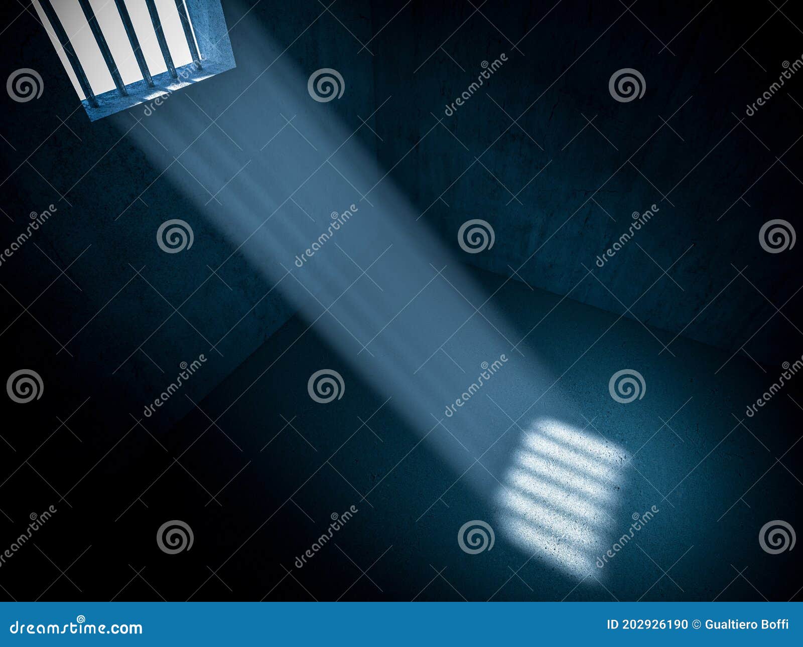 Interior Of A Prison With Light From A Barred Window Royalty-Free Stock ...