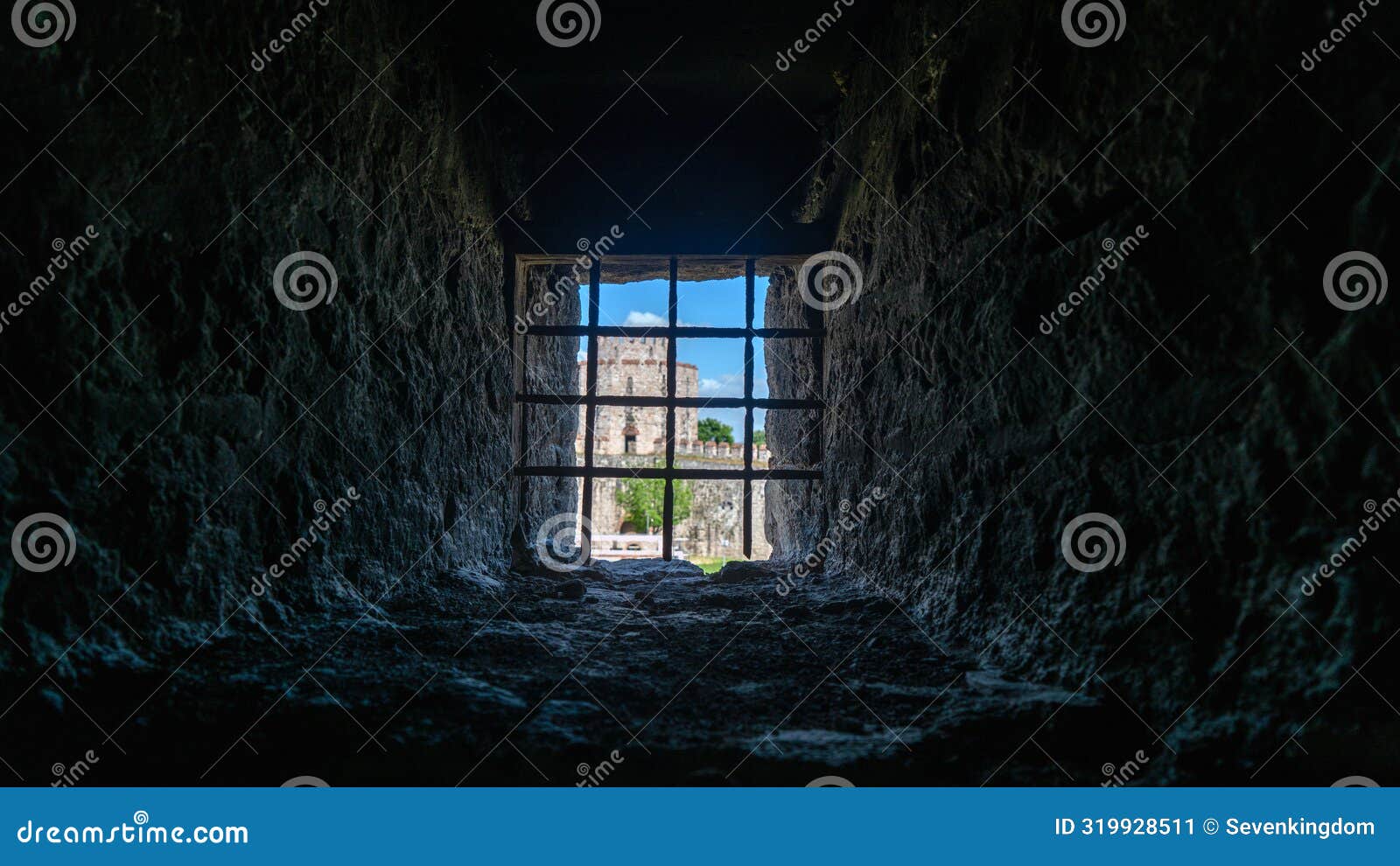 Interior of the prison stock image. Image of architecture - 319928511