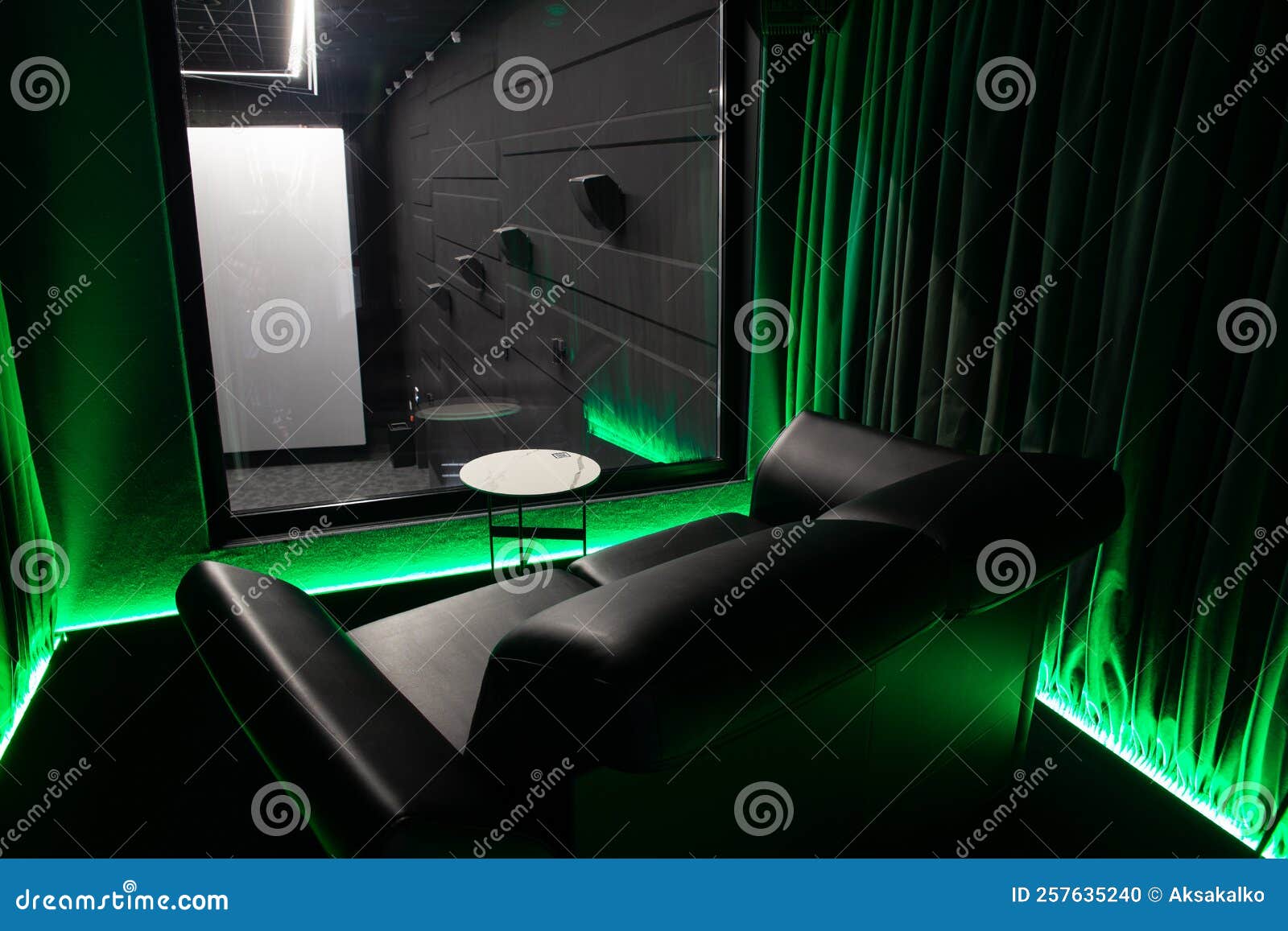 The Interior of a Private Cinema Booth in a Public Cinema Stock Photo ...