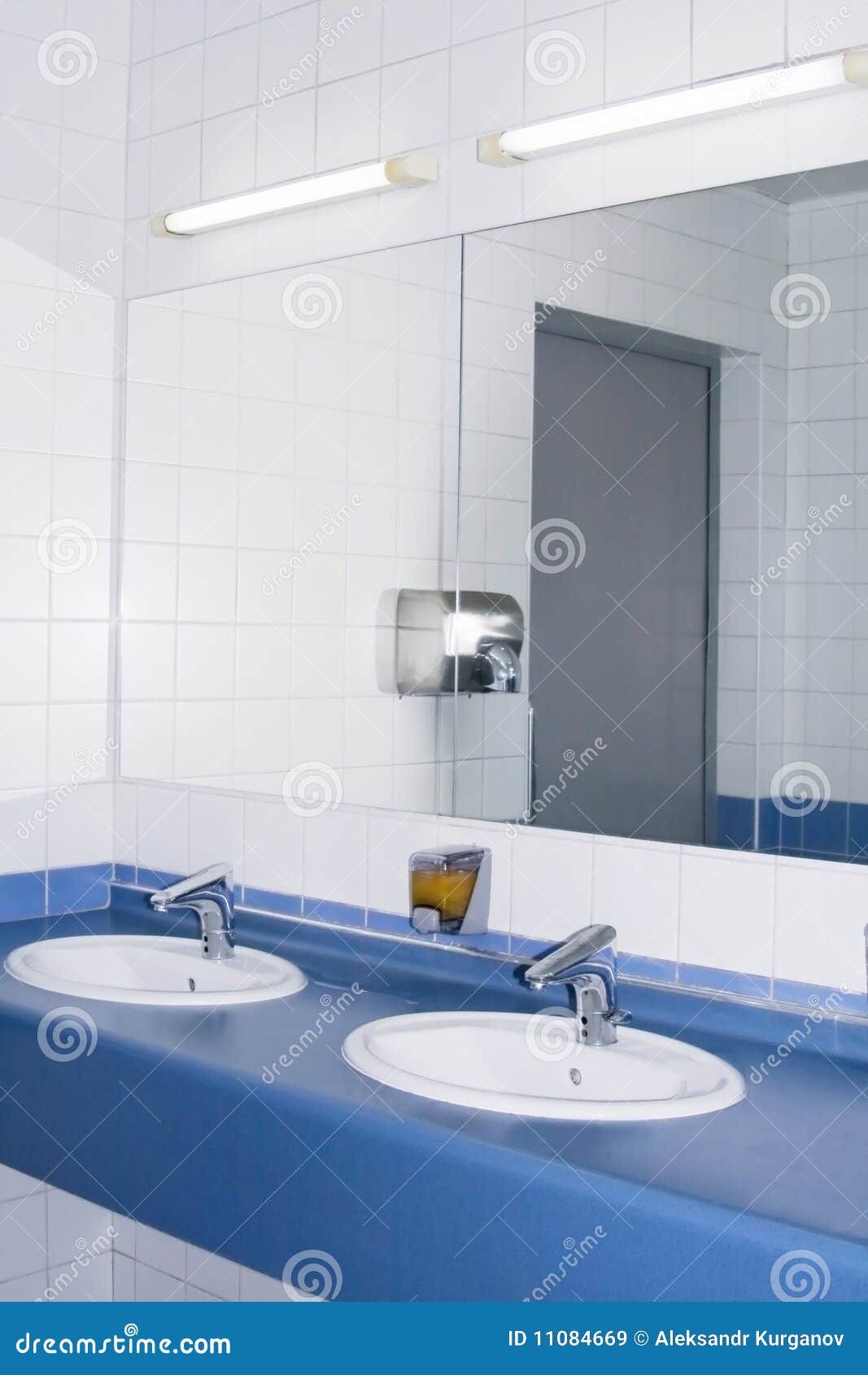 Interior of Private Restroom Stock Image - Image of lavatory, mirror ...