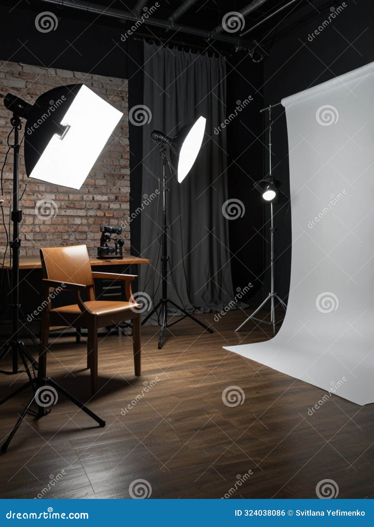 Interior of a Professional Photo Studio for Filming Stock Illustration ...