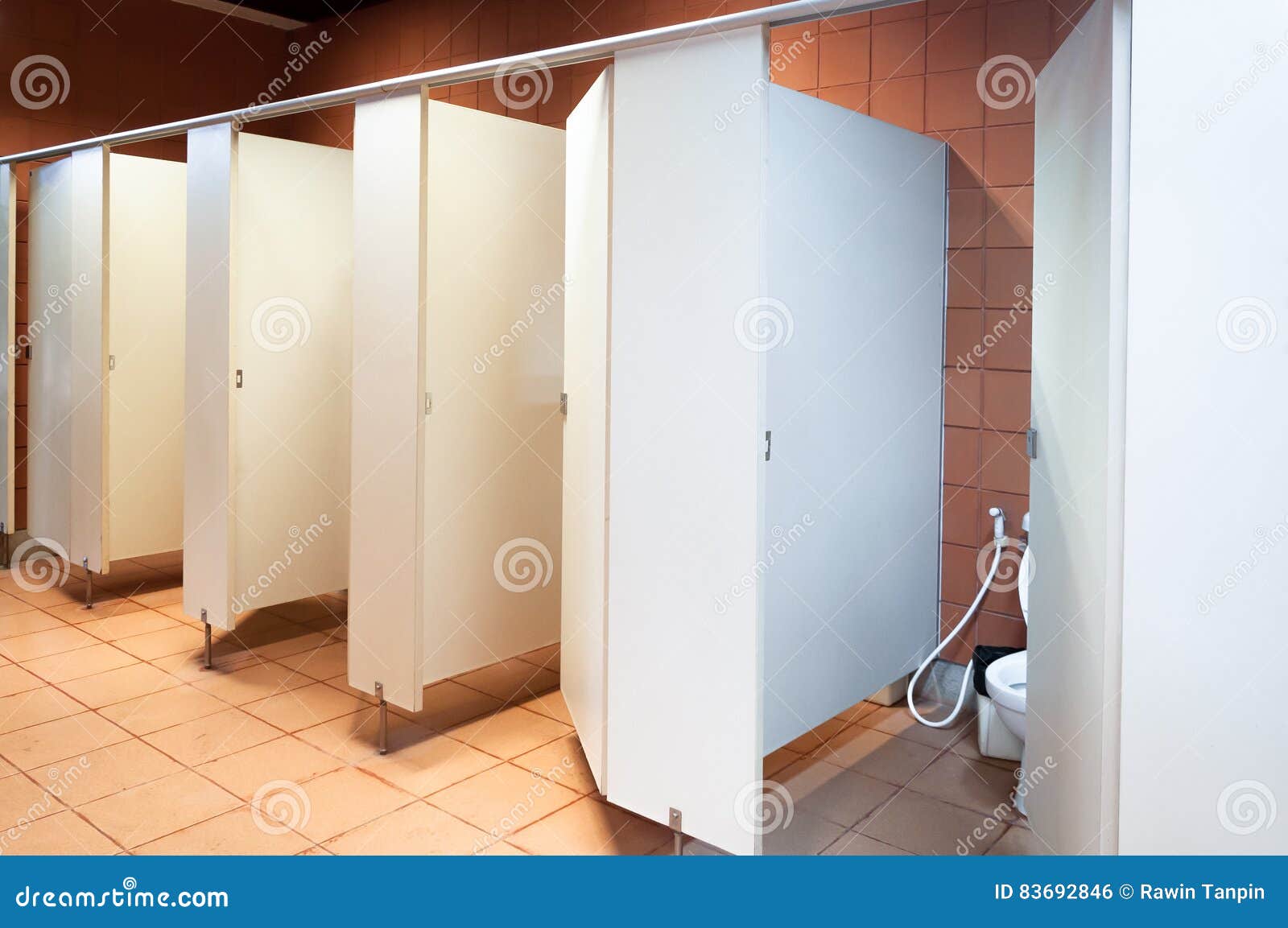 A Interior of Public Clean Toilet Stock Photo - Image of hand, ceramic ...