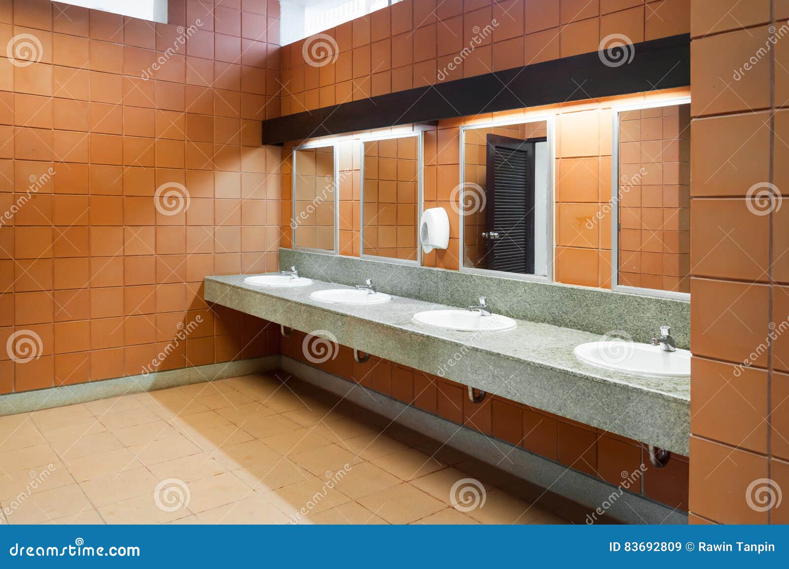 Interior of Public Clean Toilet in a Shared Toilet There is a Wide ...