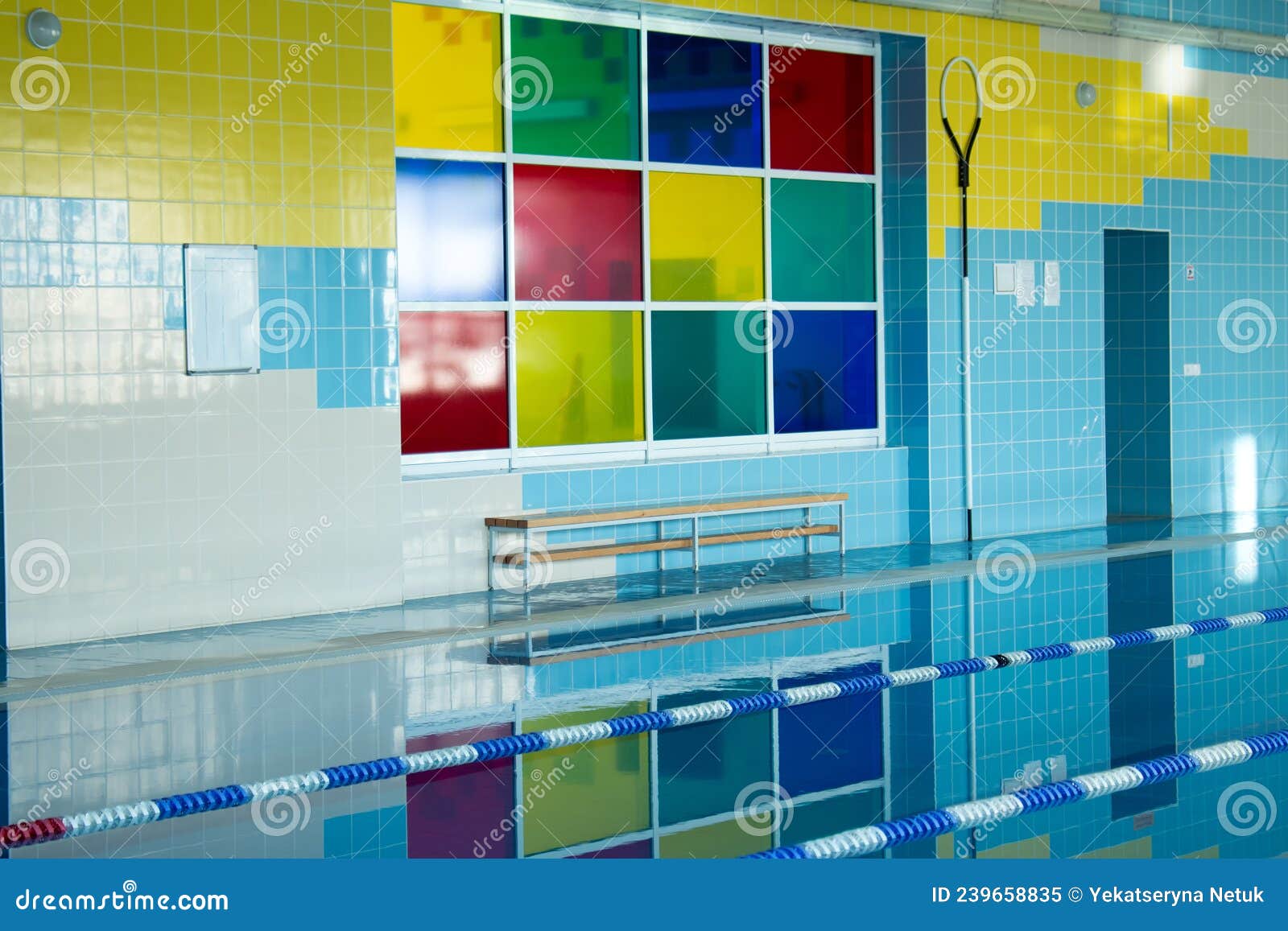 Interior of Public Swimming Pool. Empty Pool before Swimming Lessons ...