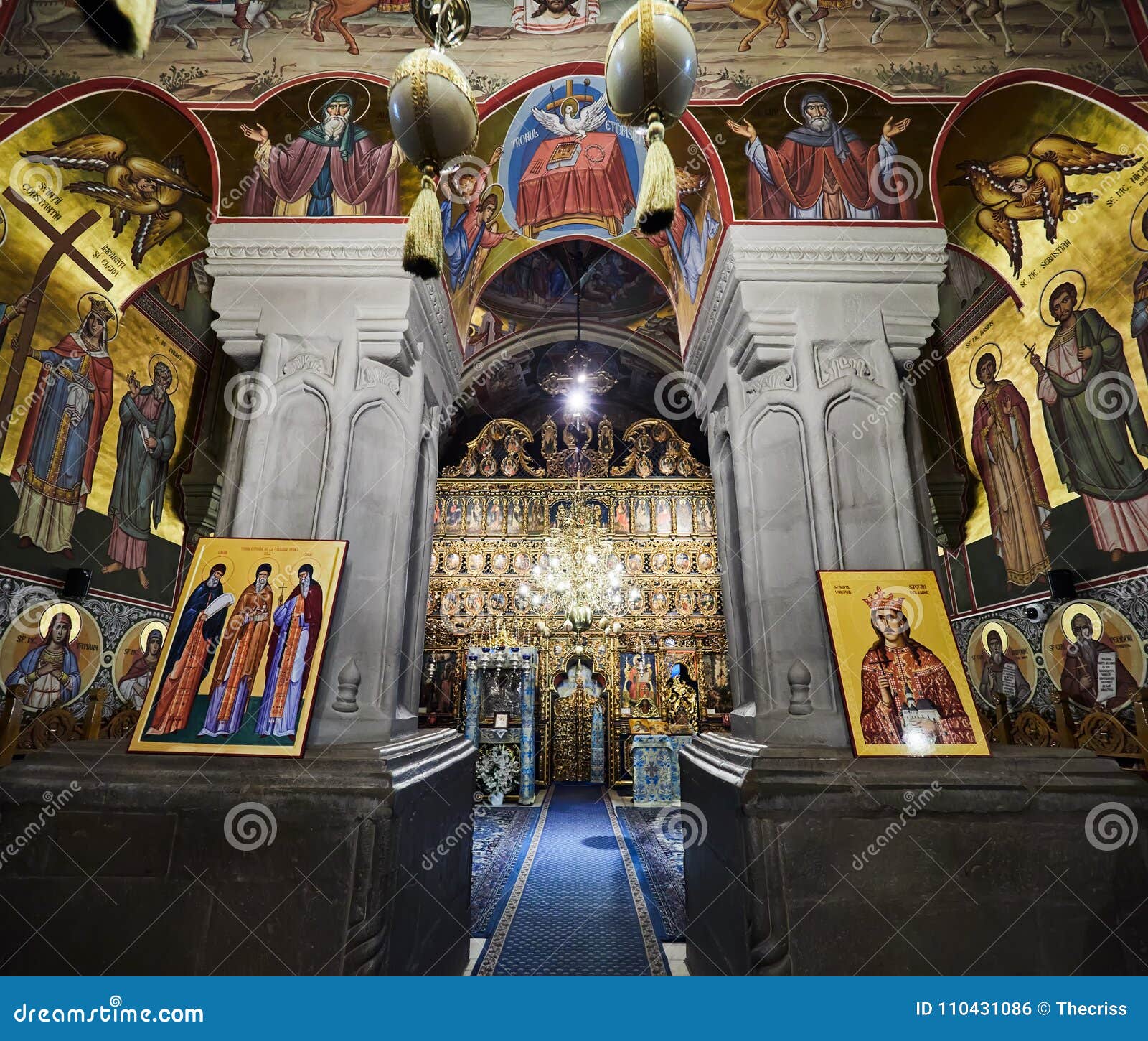 Interior of Putna Monastery, Bucovina, Romania Editorial Photo - Image ...