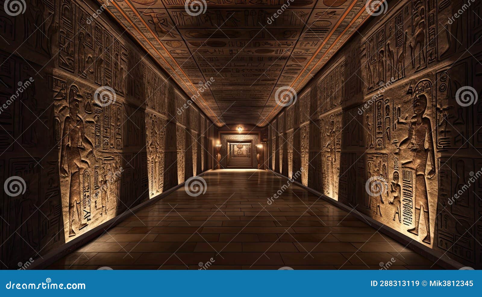 Interior Of A Pyramid With Hieroglyphs. Royalty-Free Stock Photography ...