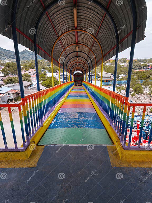 Interior of the Rainbow Bridge in Kuala Perlis. Selective Focus Stock ...