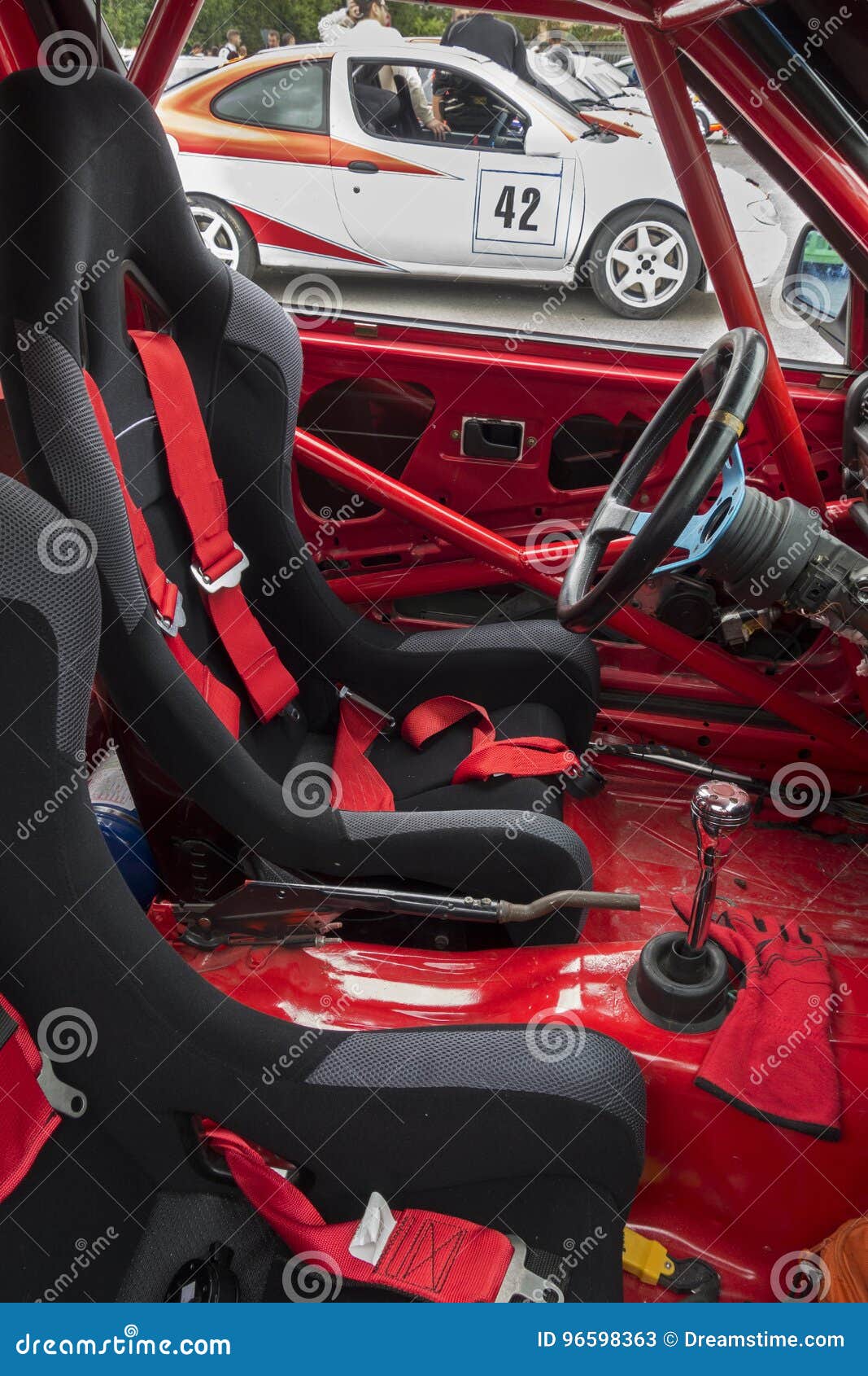INTERIOR of a RALLY CAR editorial stock photo. Image of helmet - 96598363