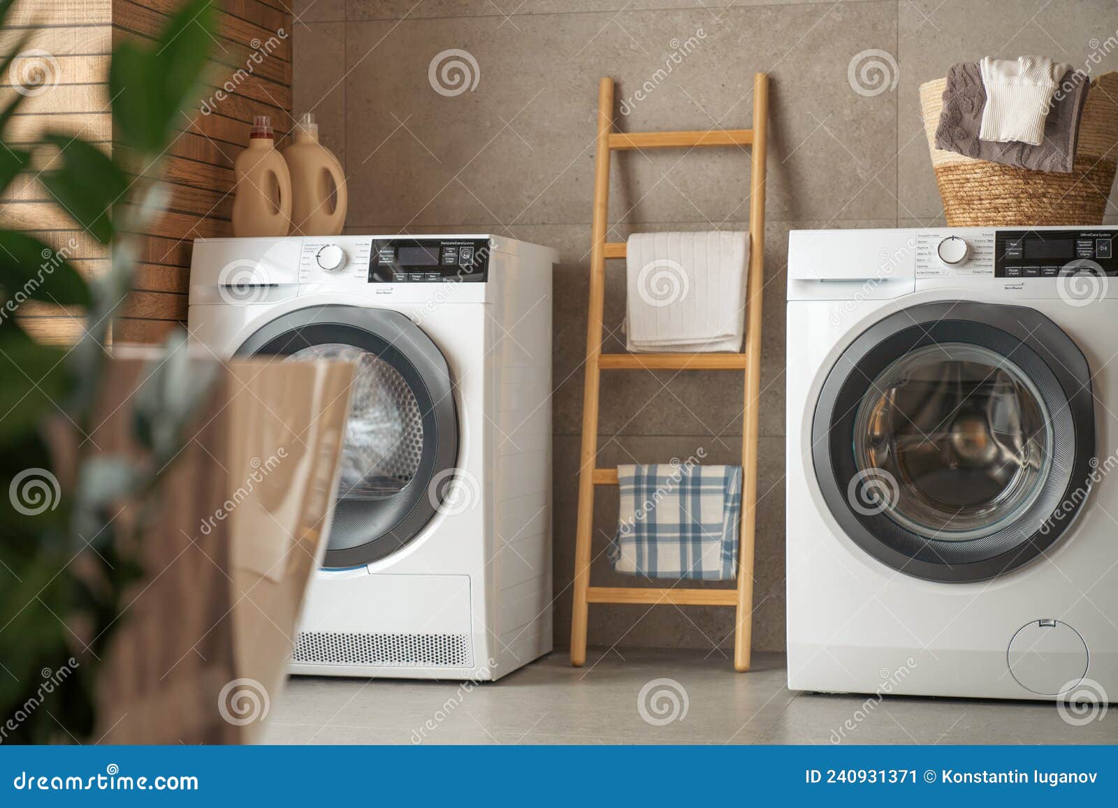 Interior of a Real Laundry Room Stock Image - Image of luminous, chore ...