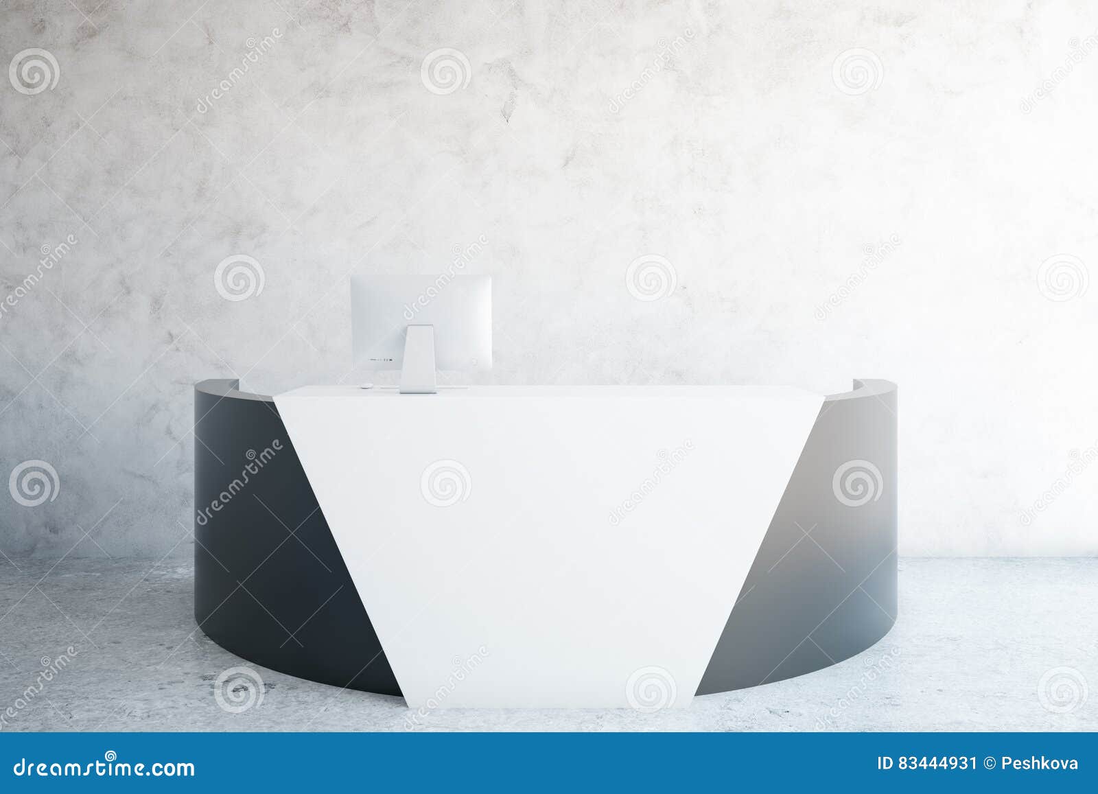 Interior with Reception Desk Stock Illustration - Illustration of ...
