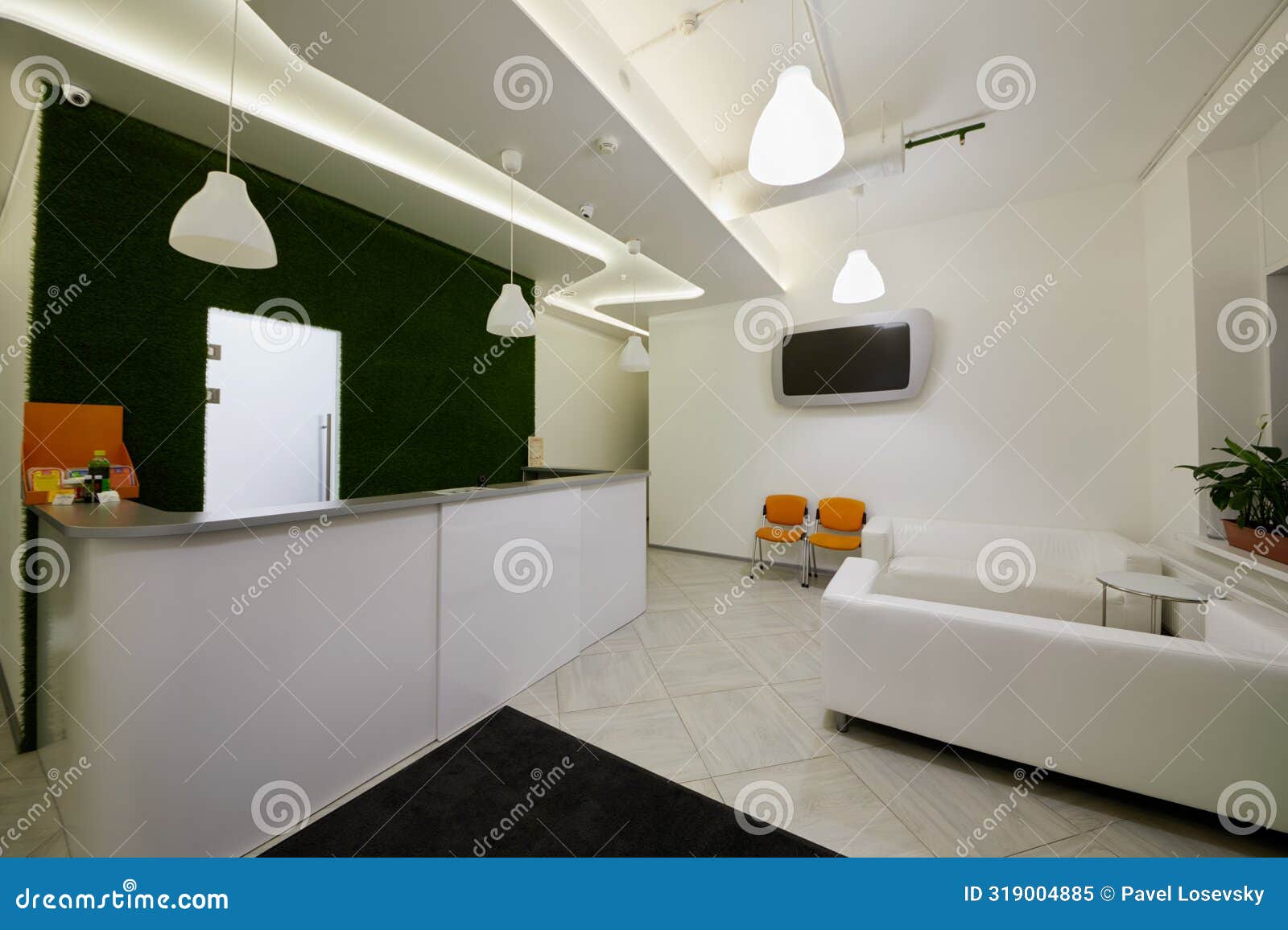 Interior of Reception Hall with Front Desk and Stock Image - Image of ...