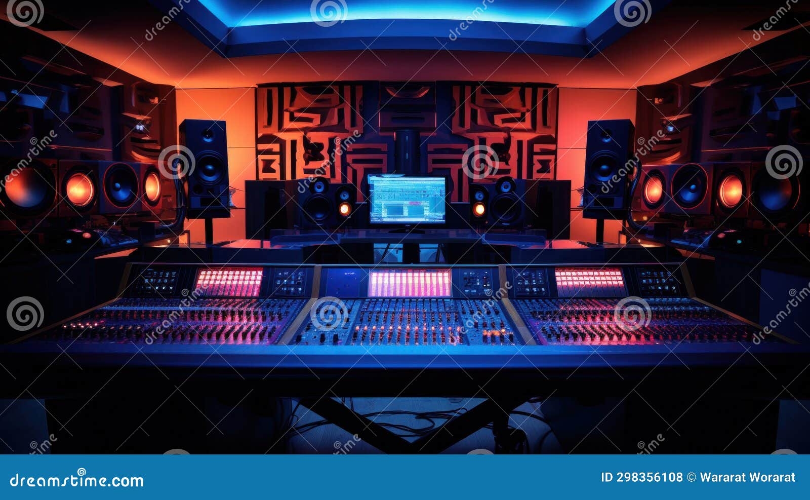 Interior of Recording Studio Control Room Stock Illustration ...