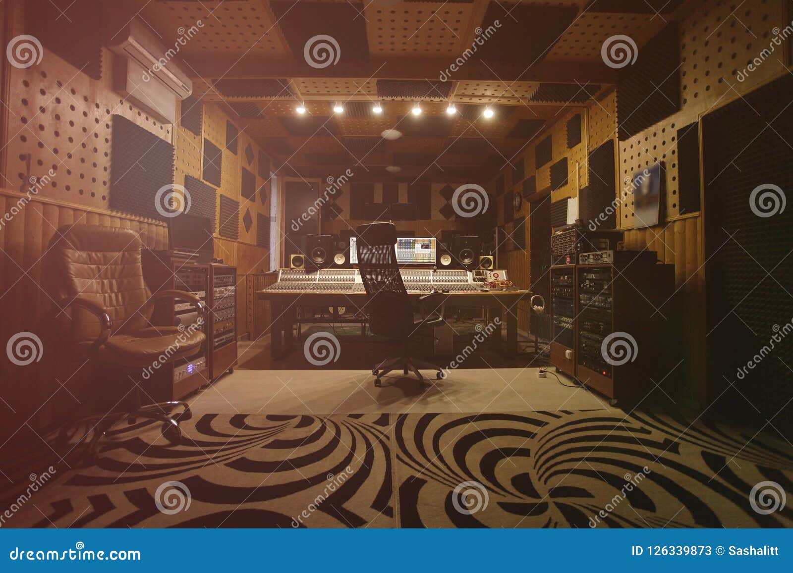 Interior of Recording Studio Stock Image - Image of instrument ...