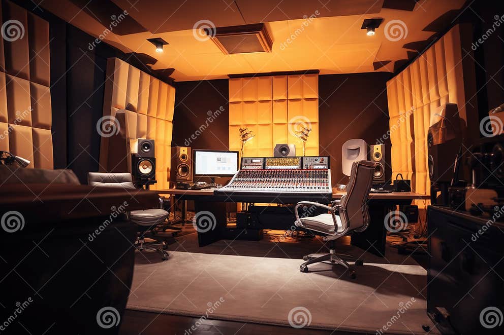 Interior of a Recording Studio with Professional Equipment. Selective ...