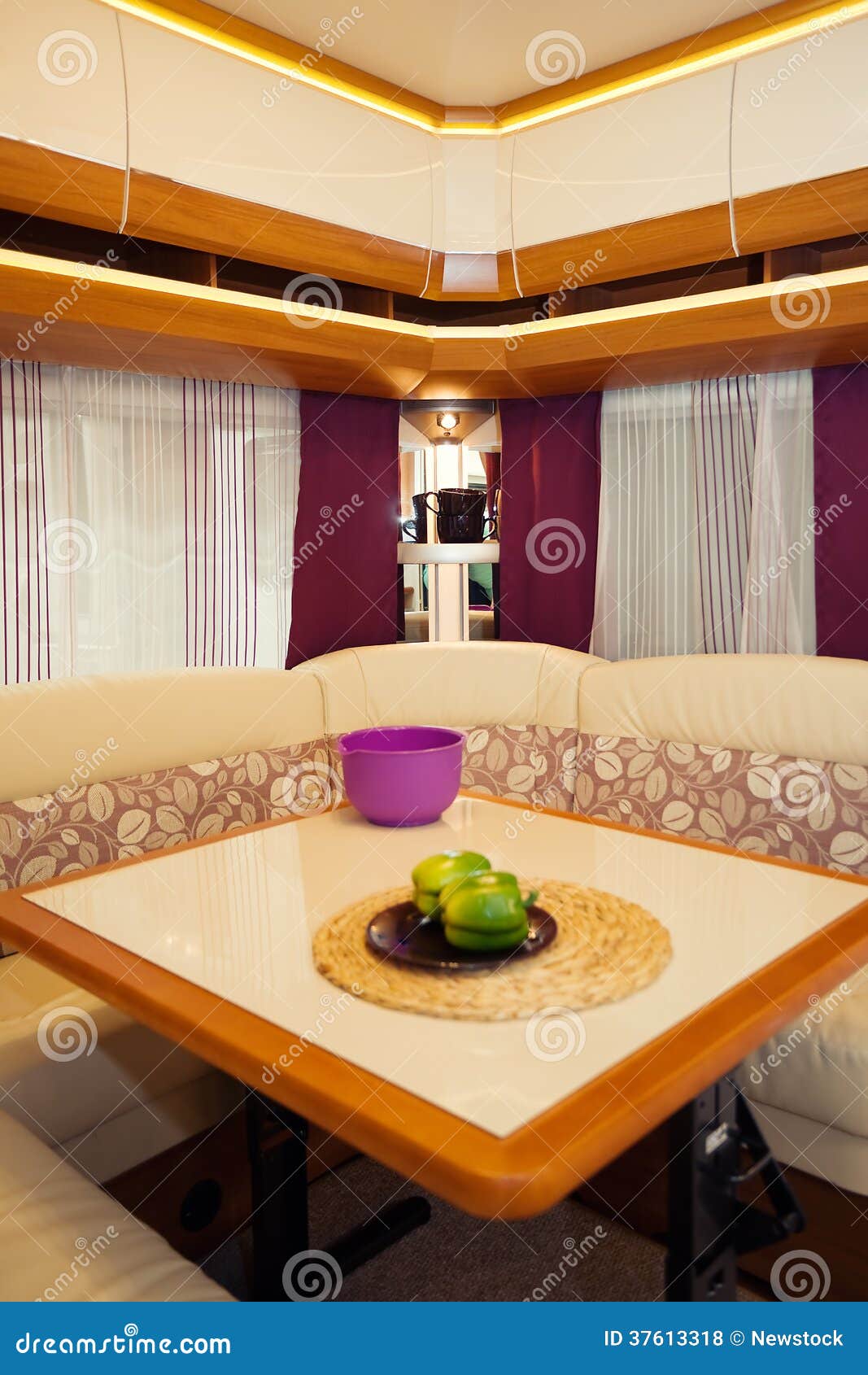 Interior of Recreational Vehicle Stock Photo - Image of style, table ...