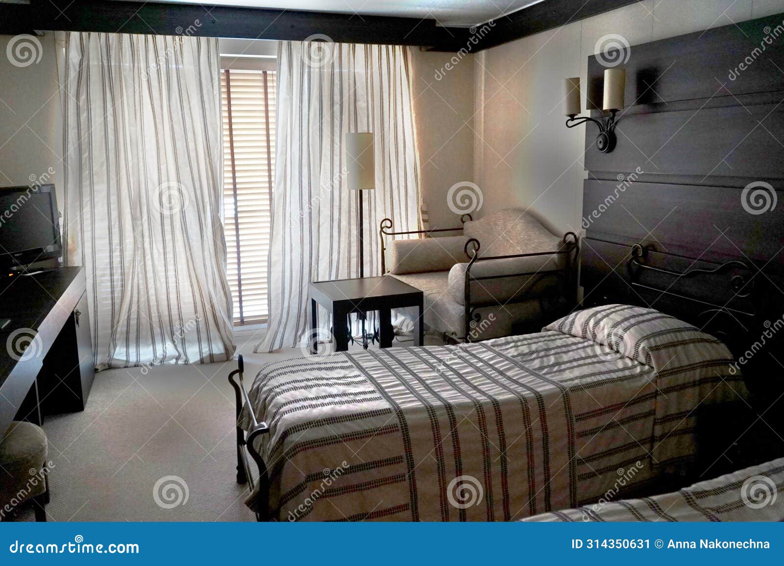 Interior of a Regular Hotel Room for 2 People Stock Image - Image of ...