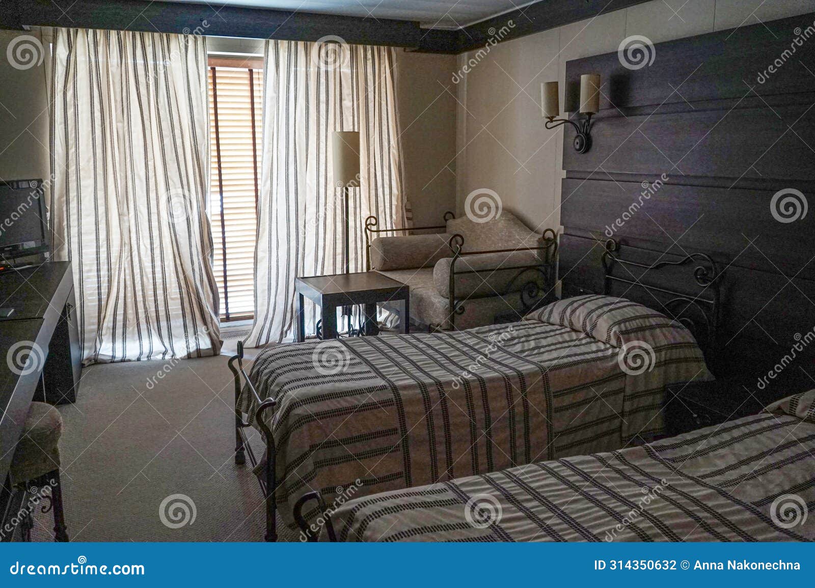 Interior of a Regular Hotel Room for 2 People Stock Photo - Image of ...