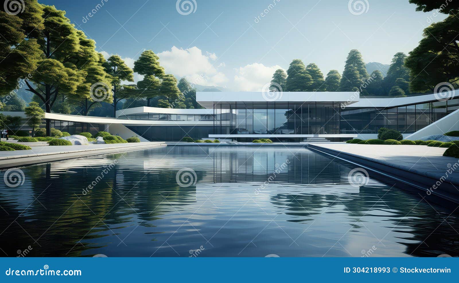 Interior Render Architecture Background Stock Illustration ...