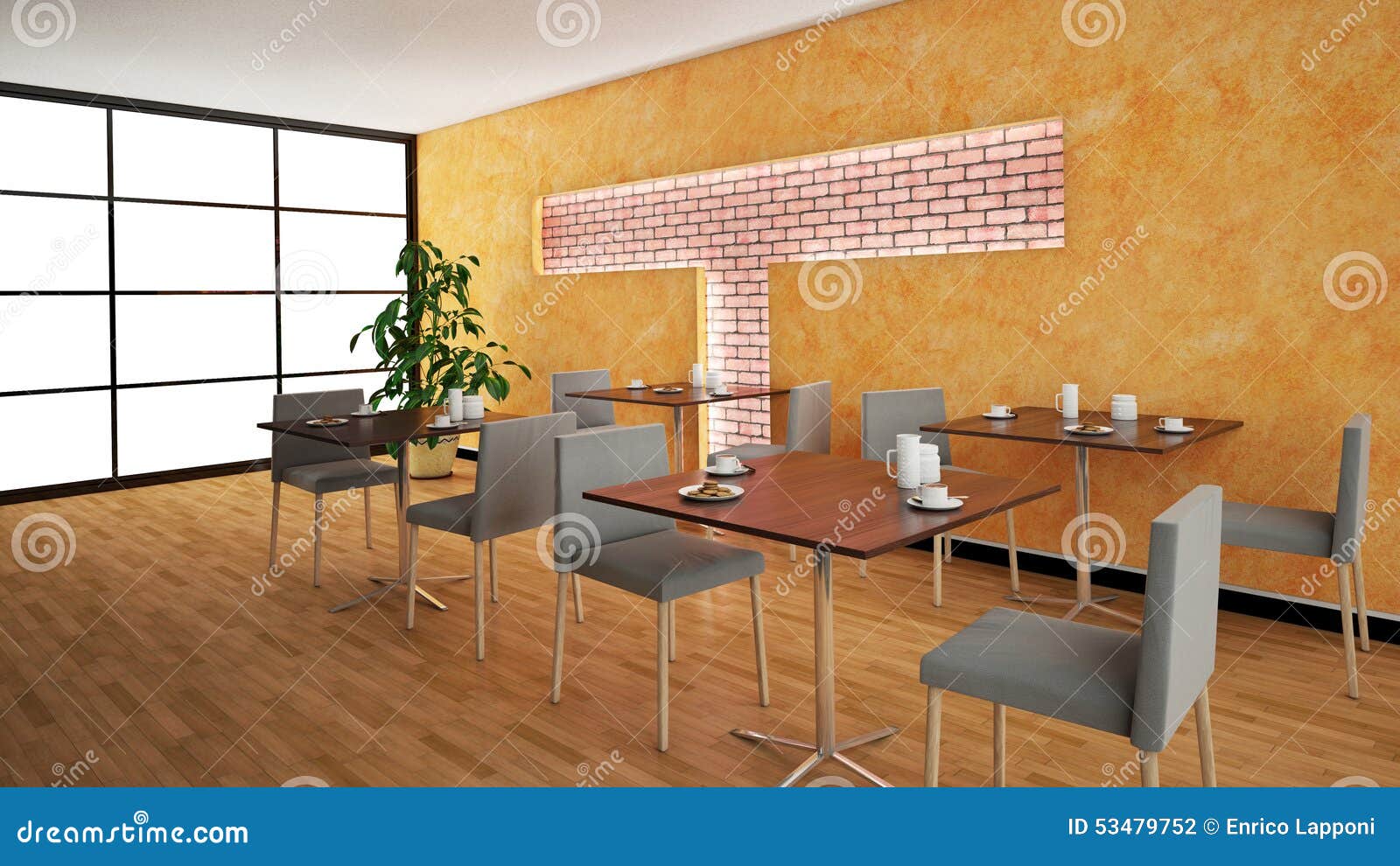 Interior Rendering of a Bar Stock Illustration - Illustration of modern ...