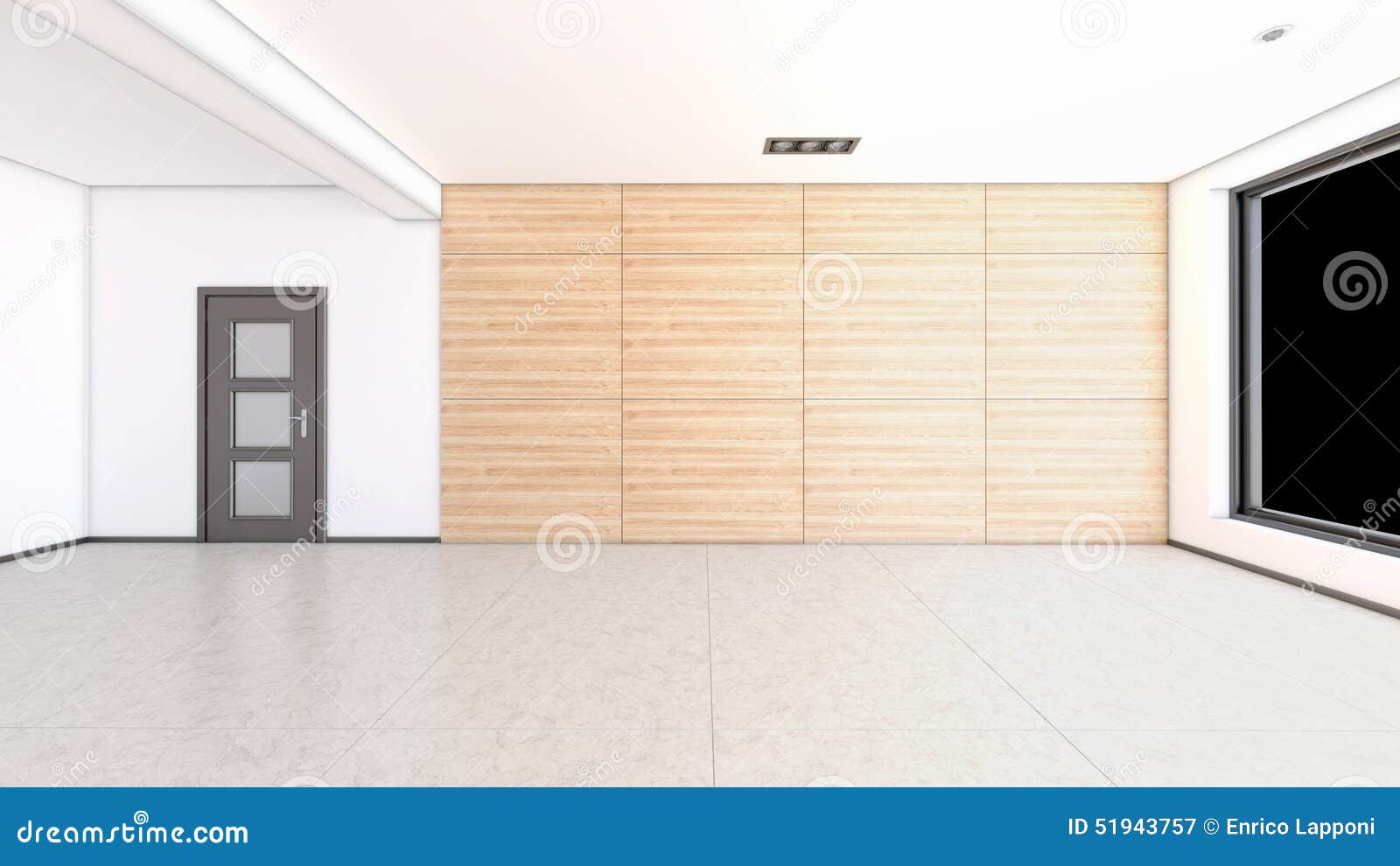 Interior Rendering of an Empty Room Stock Illustration - Illustration ...