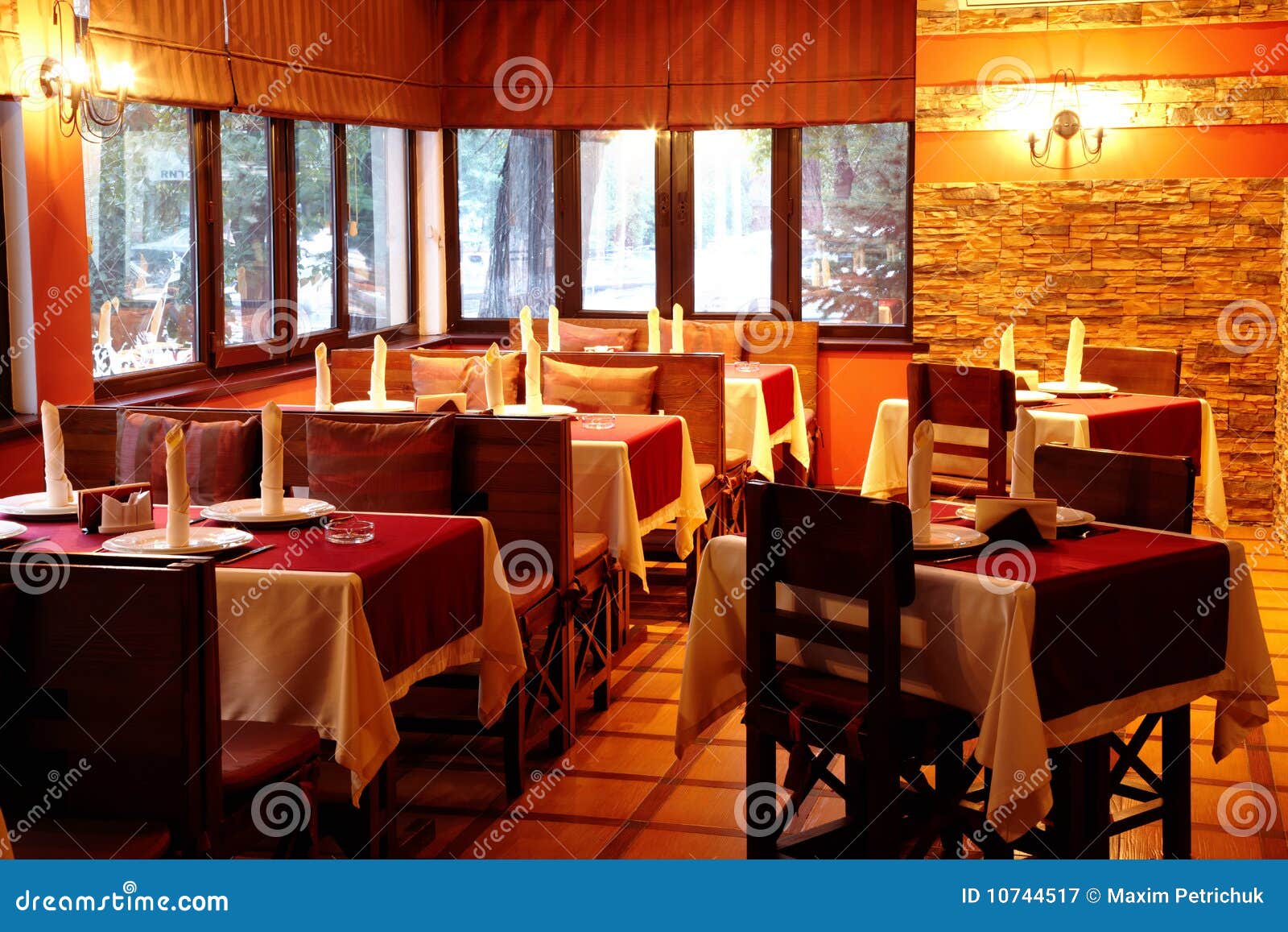 Interior of restaurant stock image. Image of arranging - 10744517