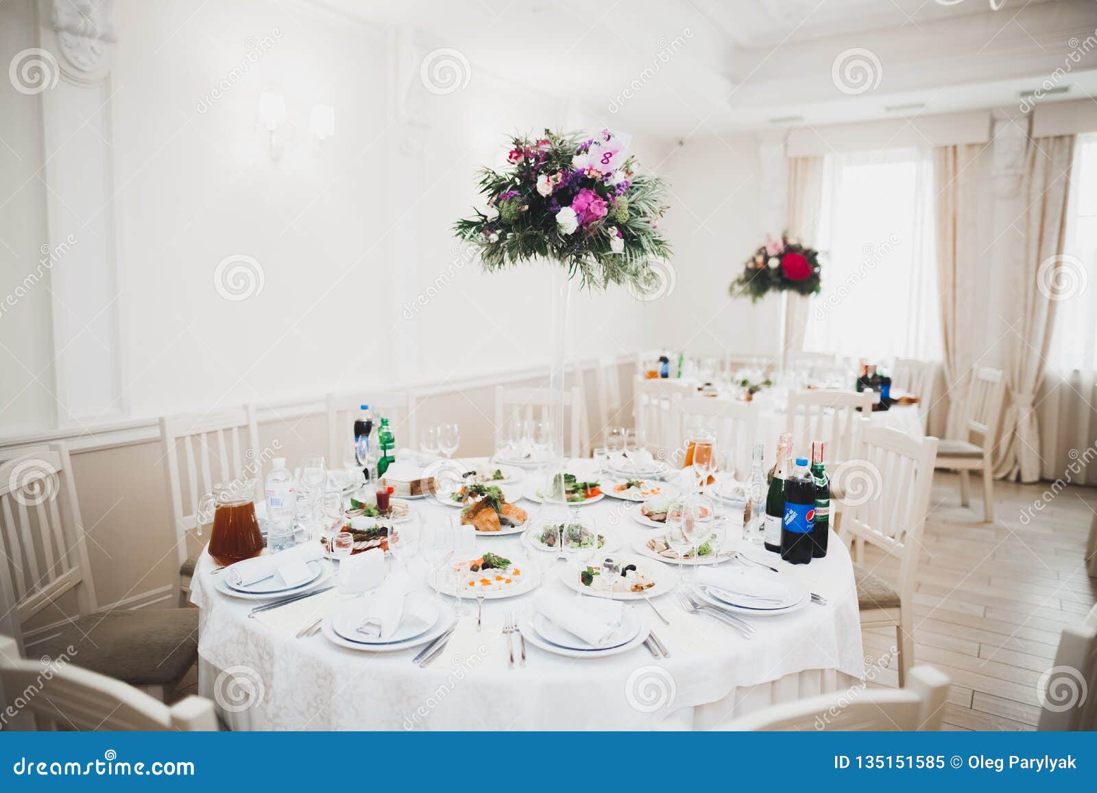 Interior of a Restaurant Prepared for Wedding Ceremony Stock Image ...